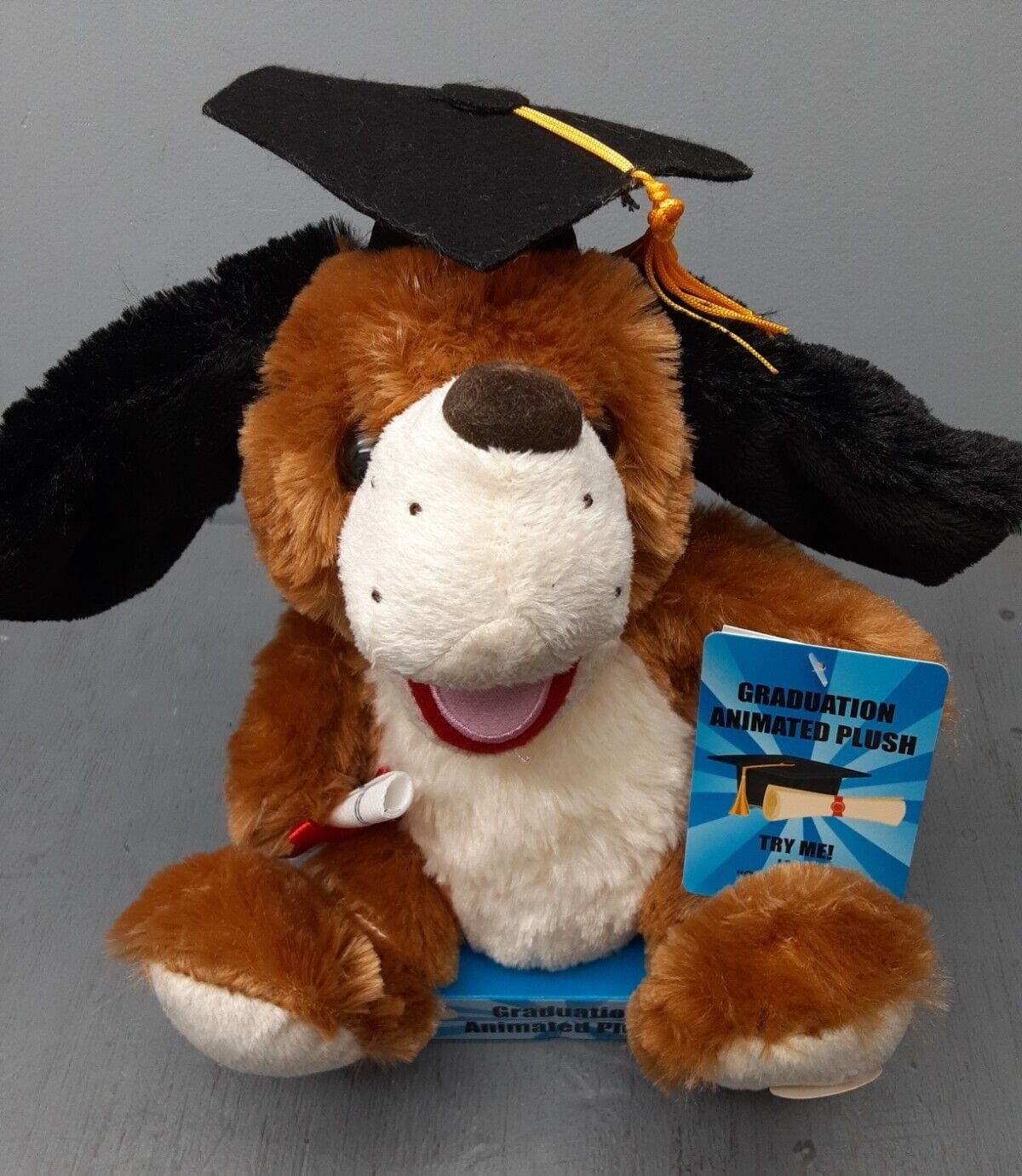 9 Inch Plush Graduation Dog - Musical Stuffed Animal Doll with Animated ...
