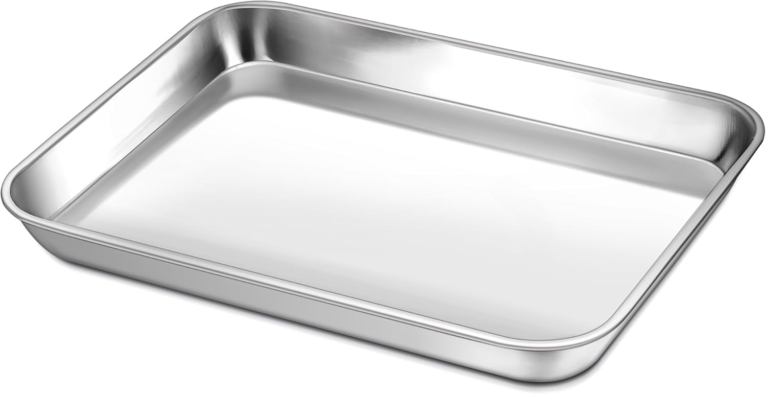 9 Inch Baking Cookie Sheet, Oven Pan Tray Stainless Steel Sheet Pan for ...