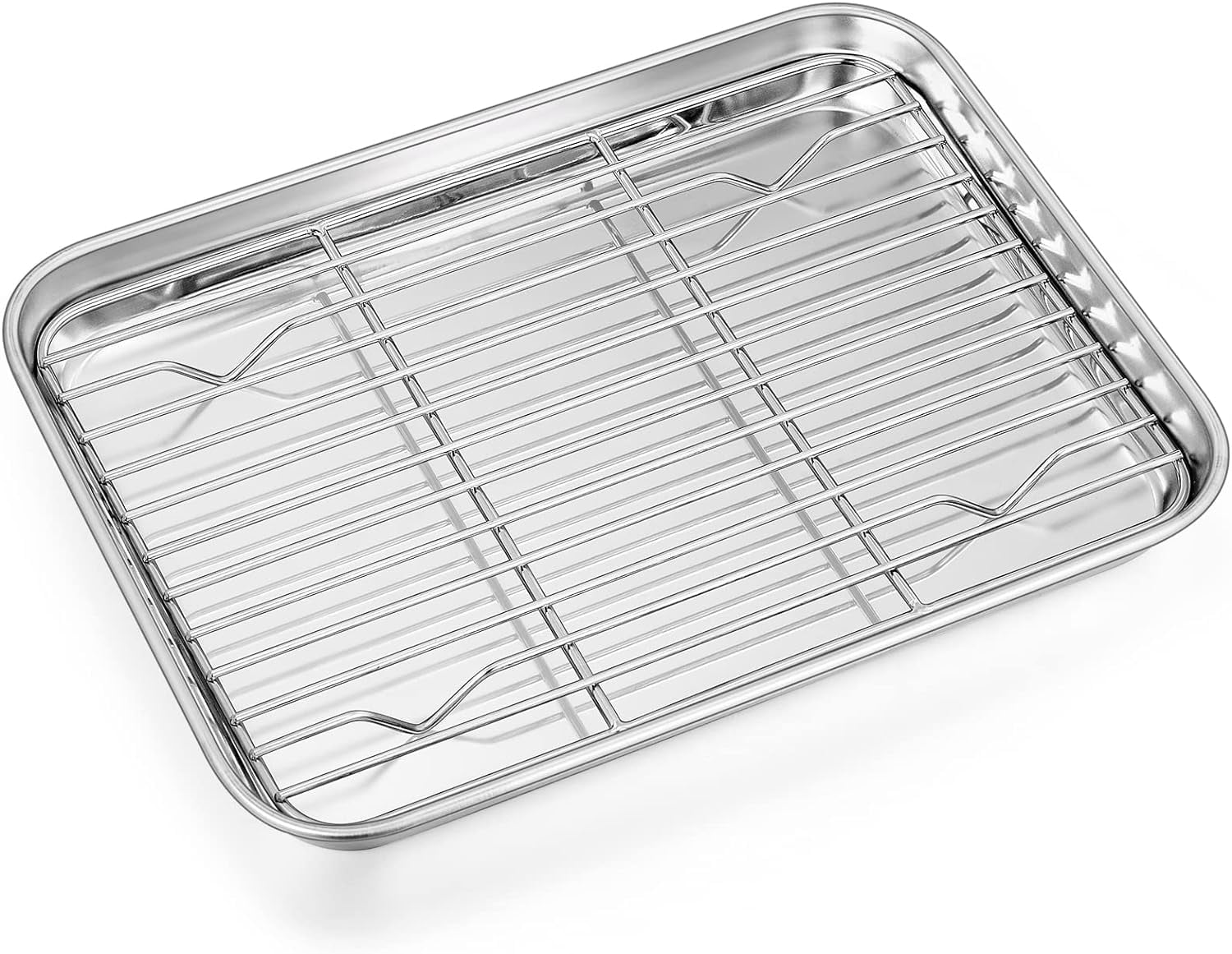 9 Inch Baking Sheet Pan with Rack Set, Stainless Steel Cookie Sheet Pan ...