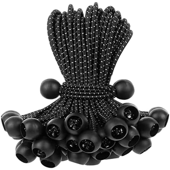 9 Inch Ball Bungee Cords, 50 pcs Bungie Cord Balls Tarp Tie Bungee ...