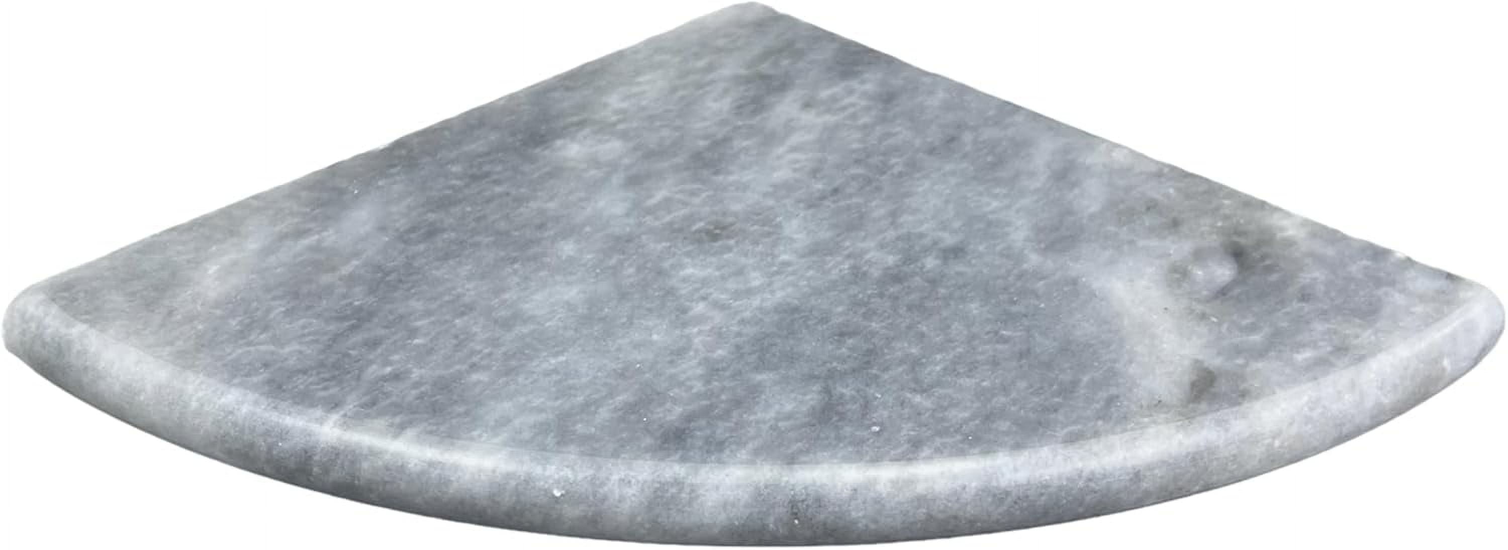 9 Inch Bardiglio Gray Marble Corner Shower Shelf Bathroom Caddy, Wall ...