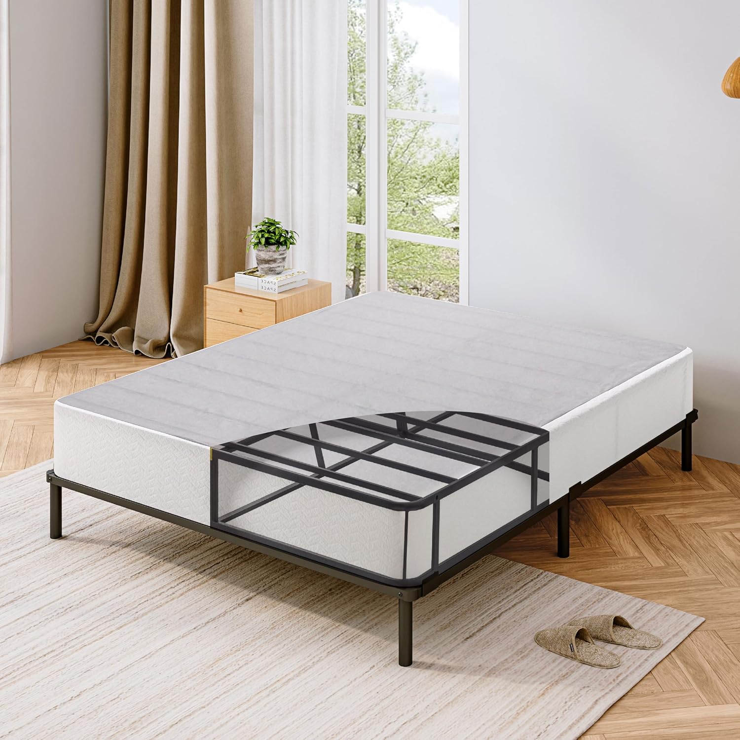 9 Inch Box Spring, Easy Assembly Sturdy Mattress Foundation, Frame ...