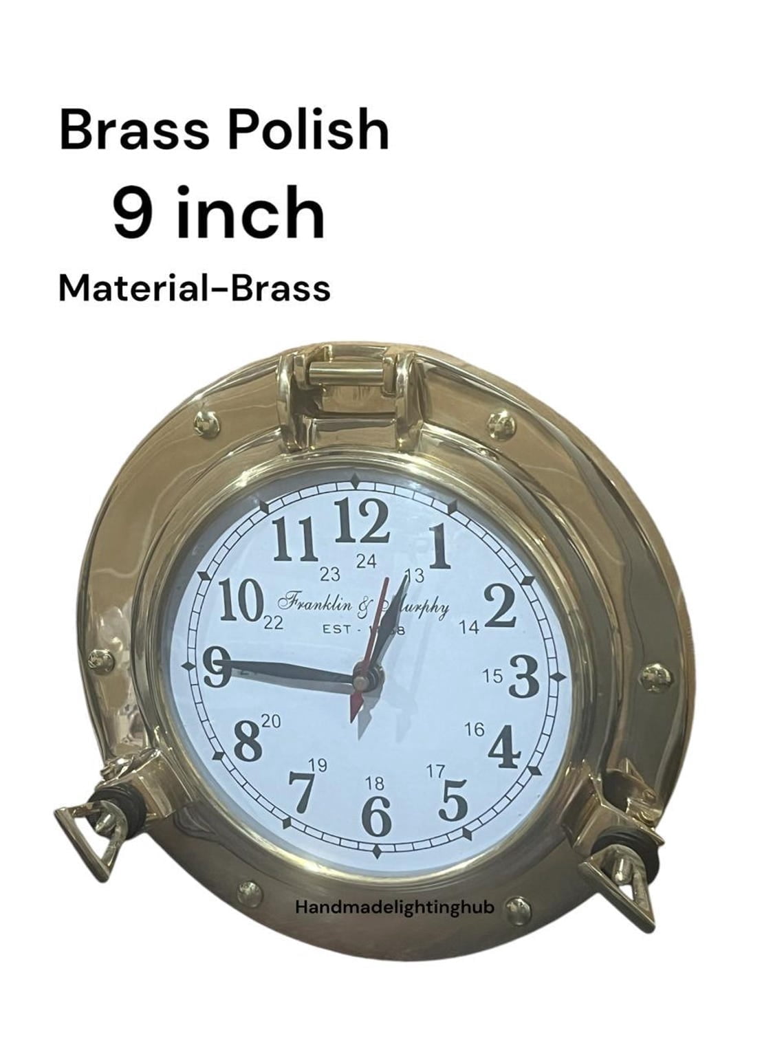9-Inch Brass Nautical Ship Porthole Clock | Maritime Wall Clock Home ...