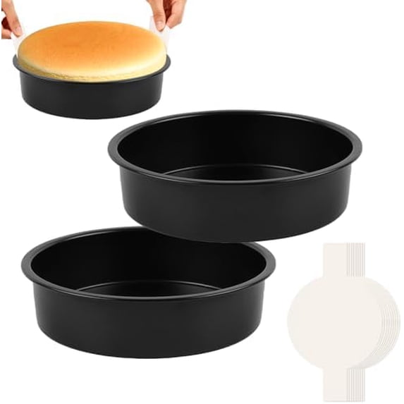 9 Inch Cake Pan Set of 2 - Nonstick Carbon Steel Round Cake Baking Pans ...
