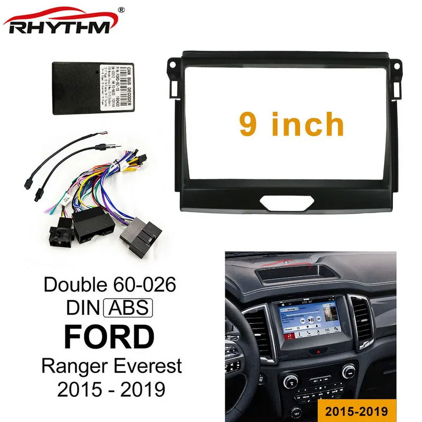 9 Inch Car Fascia For FORD Ranger Everest 2015-2019 Double Din Car Dvd ...