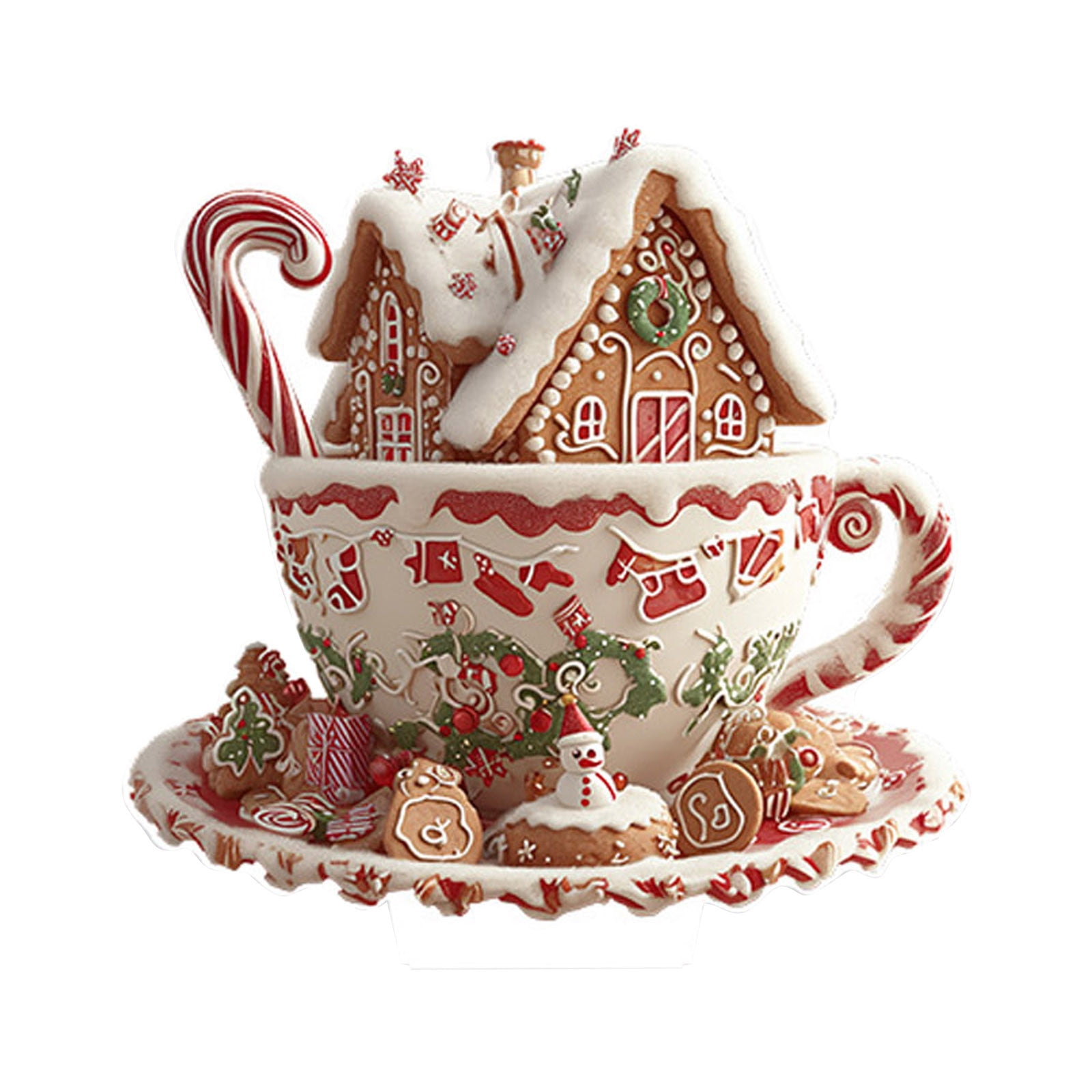 9 Inch Clay Dough Figurine Festive Holiday Desktop Ornament Decoration ...