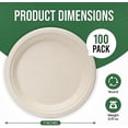 9 Inch Compostable Paper Plates (100 Pack) - Eco-Friendly Disposable ...