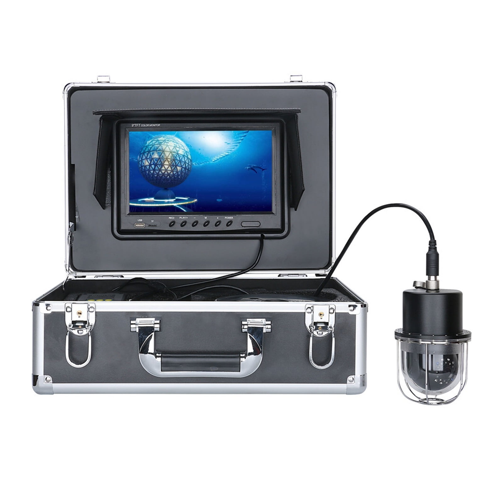 9 Inch DVR Recorder Underwater Fishing Video Camera Fish Finder 20 LEDs ...