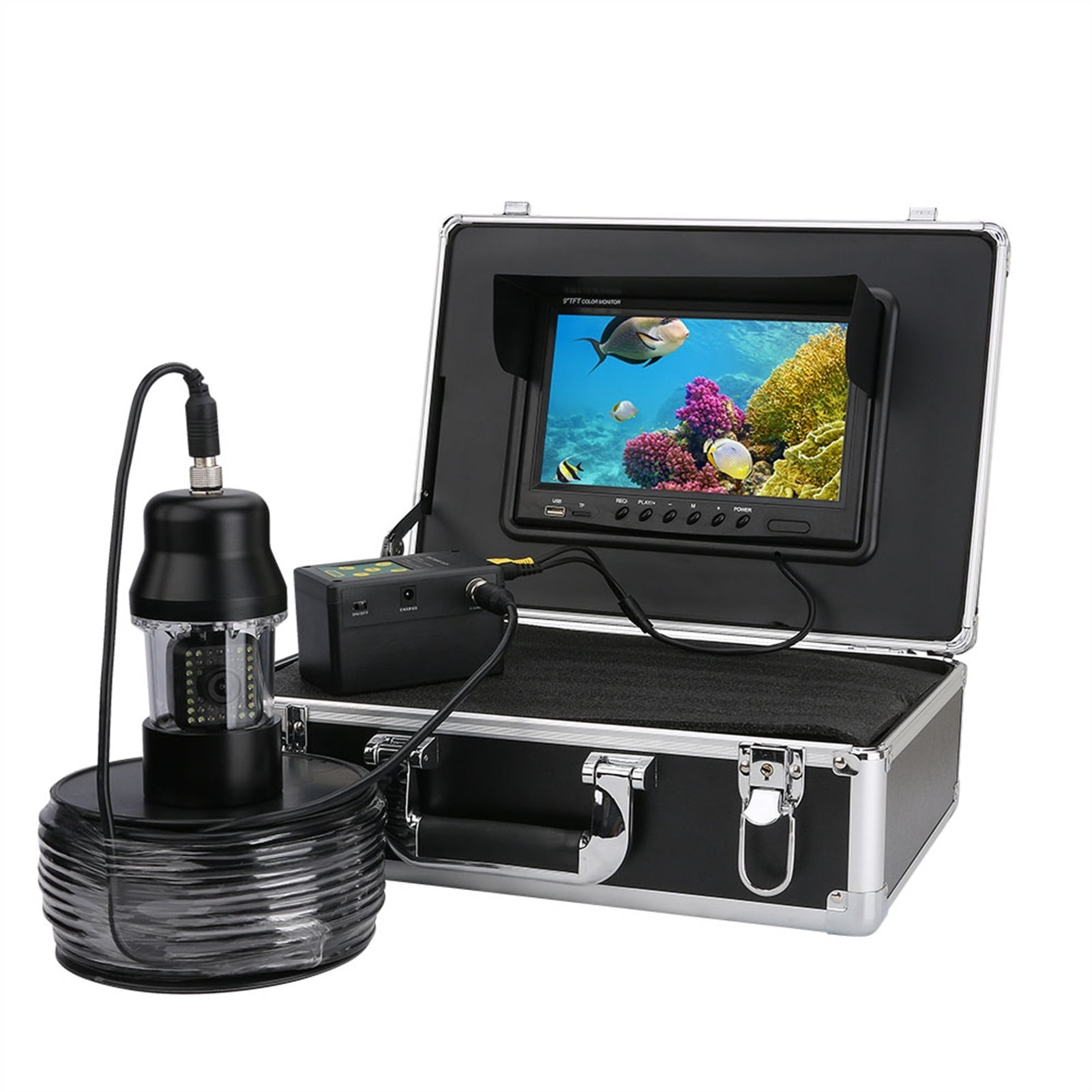 9 Inch DVR Recorder Underwater Fishing Video Camera Fish Finder 38 LEDs ...