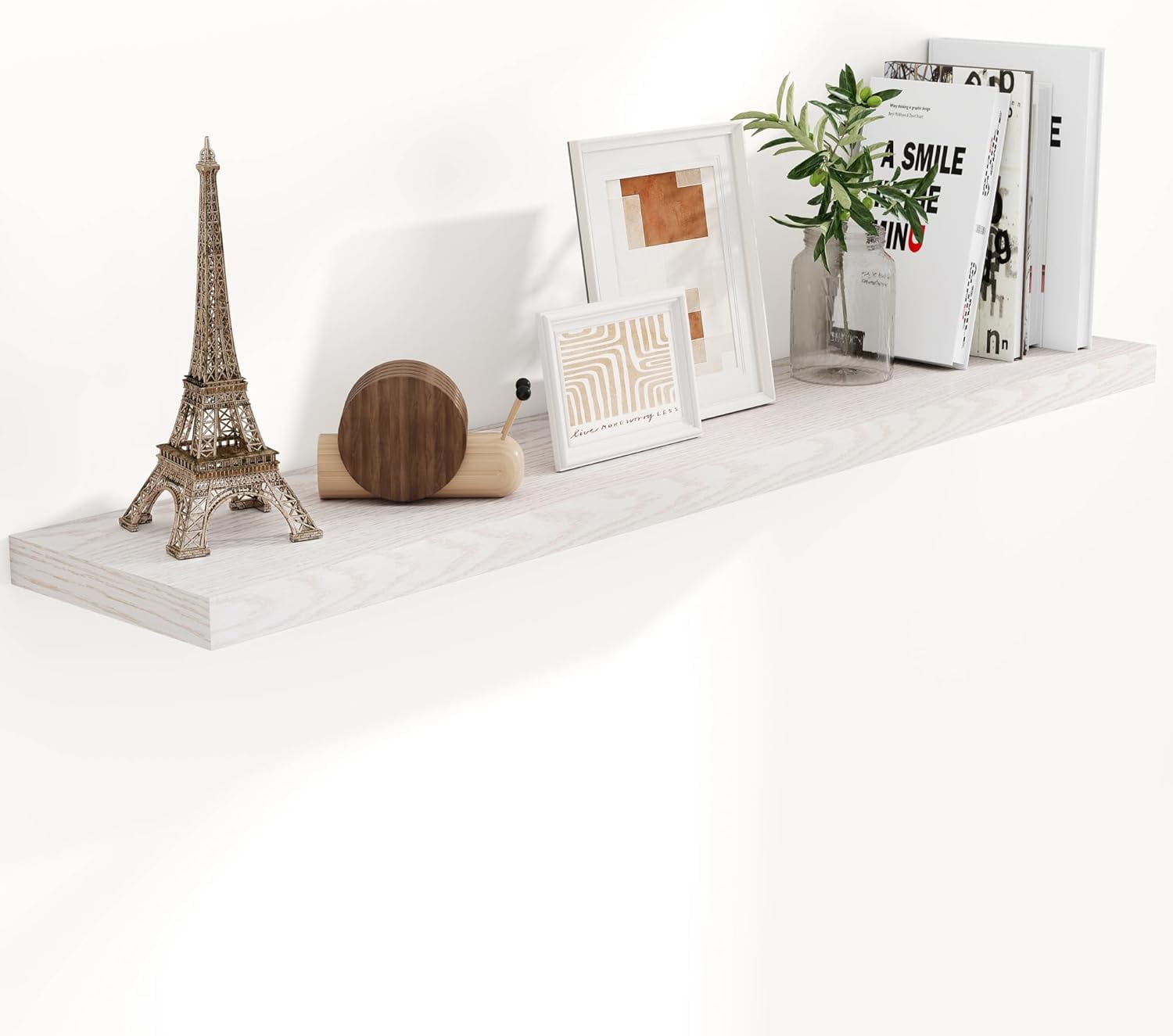 9 Inch Deep Floating Shelves Black, Rustic Wooden Wall Shelf Set of 1 ...