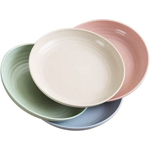 9 Inch Dinner Plates, STONCEL Unbreakable Pizza Plates, Set of 4 ...