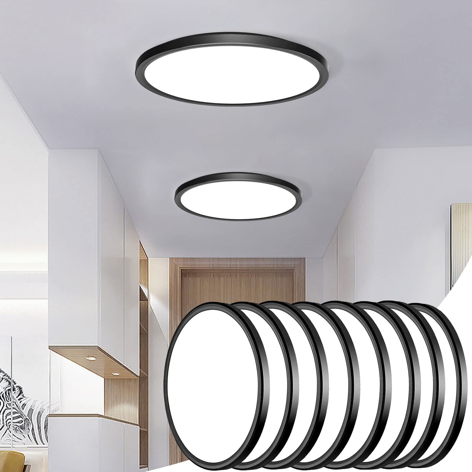9 Inch ETL Flush Mount Ceiling Light, 24W 6000K Super Bright and Slim ...
