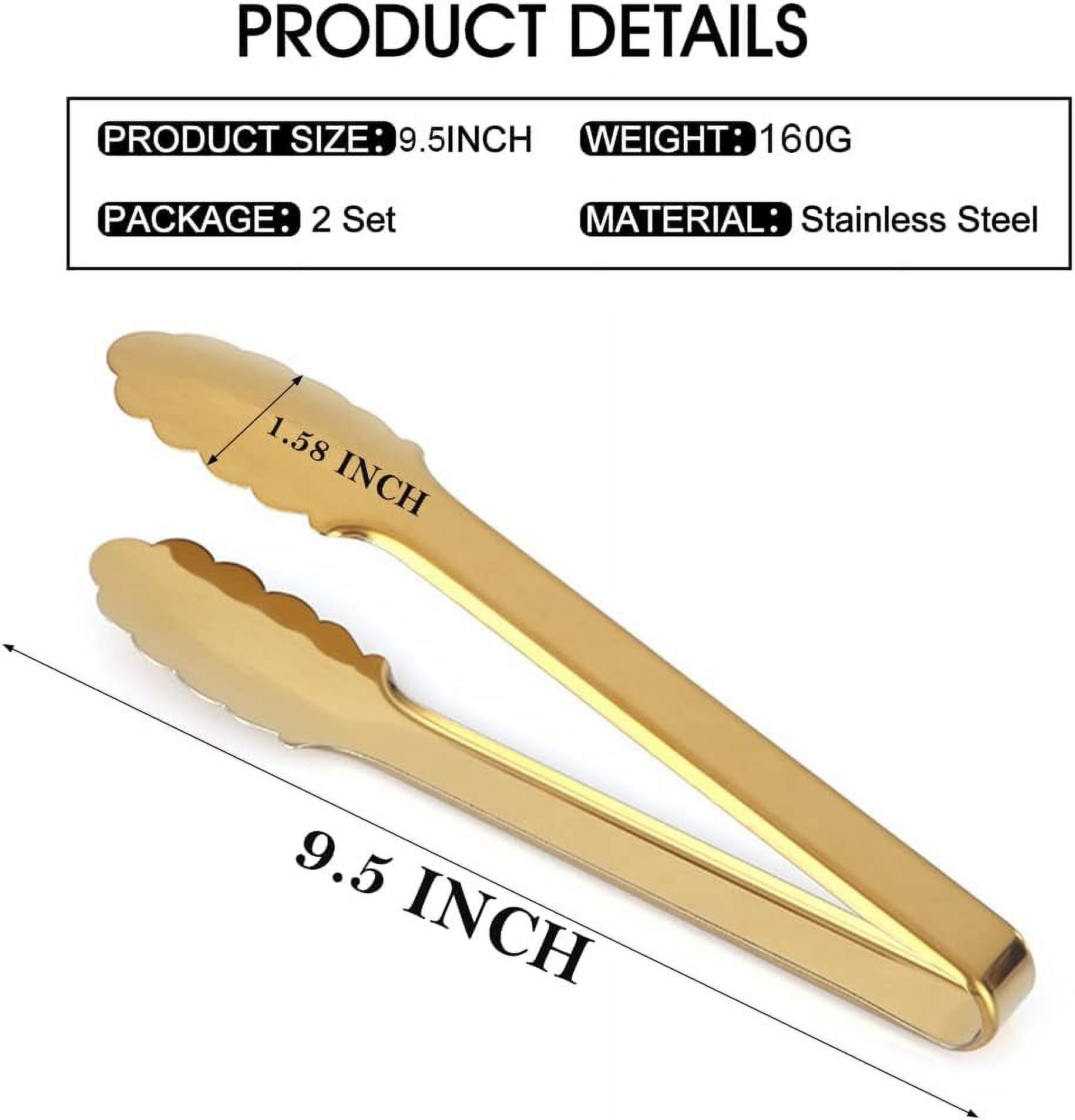 9 Inch Gold Serving Tongs Gold Serving Utensils Salad Tongs Buffet ...