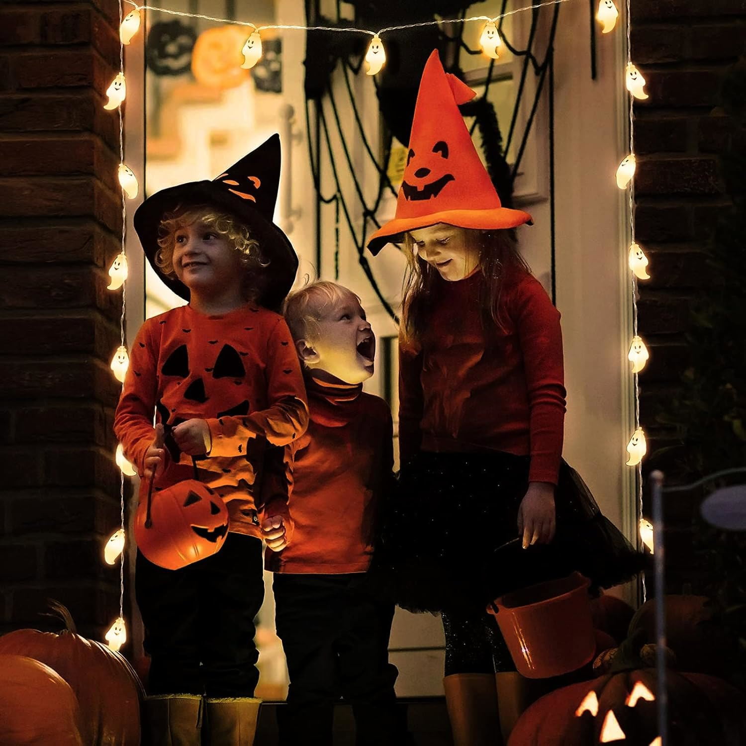 9 Inch Halloween Ghosts Indoor & Outdoor Halloween String Lights Small ...