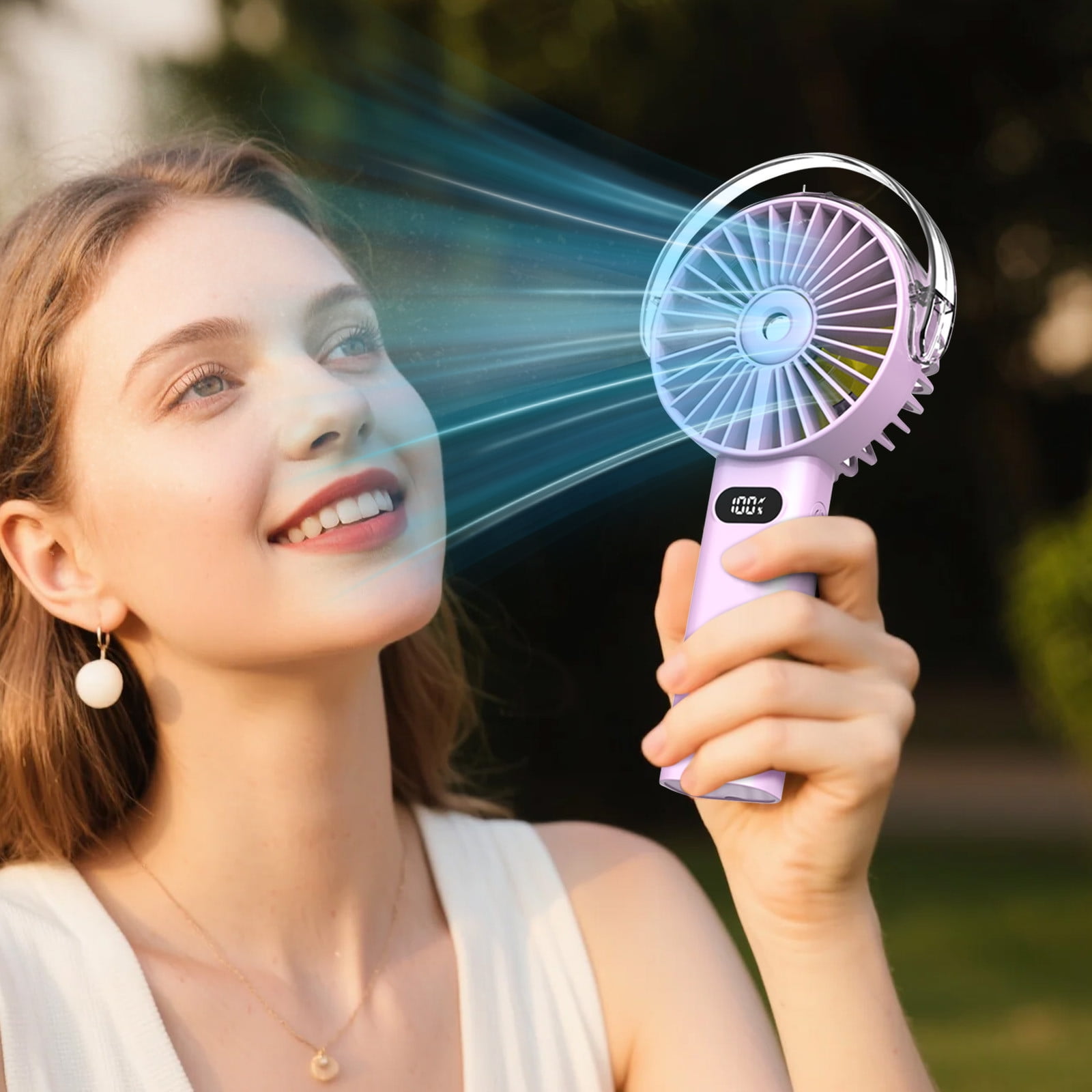 9 Inch Handheld Misting Fan Portable,4000mAh Rechargeable Battery ...