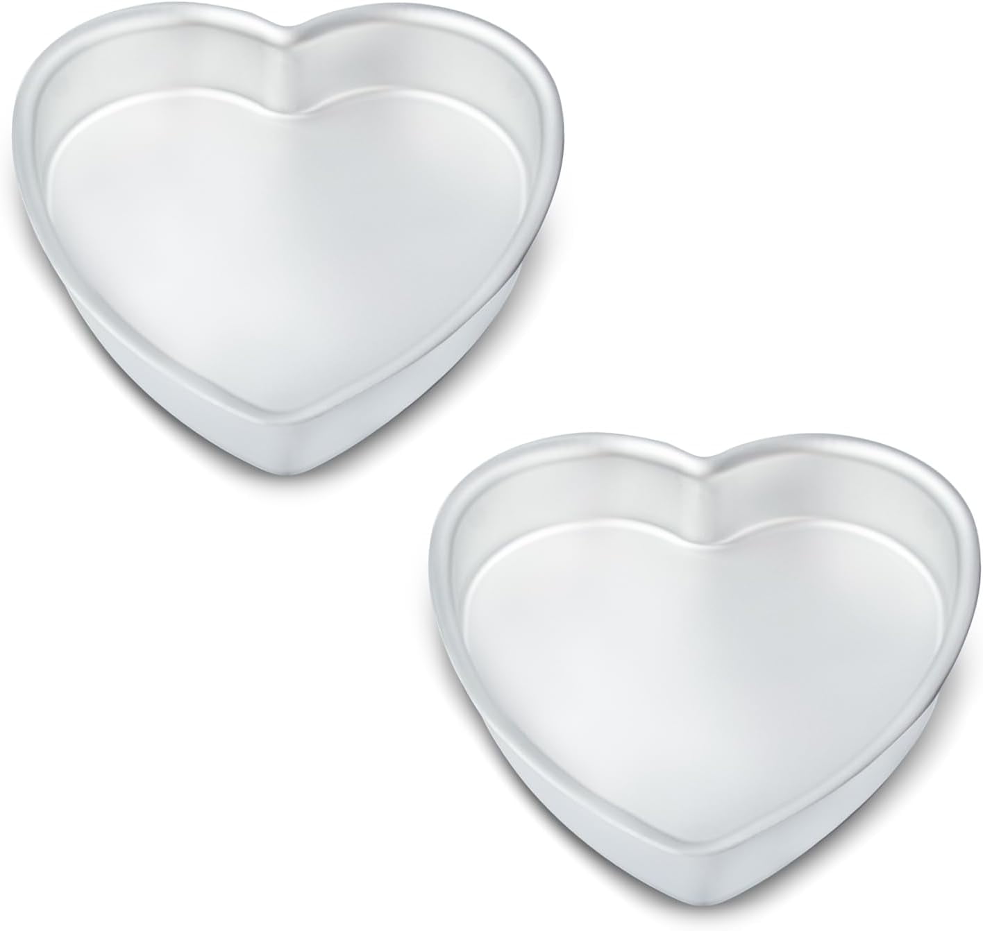9 Inch Heart Shaped Cake Pan Set of 2, Aluminum,2 Inch Deep, Heat ...