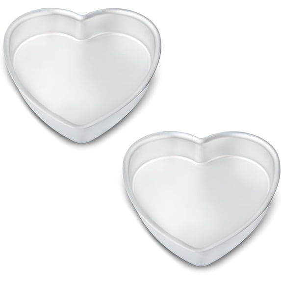 9 Inch Heart Shaped Cake Pan Set of 2, Aluminum,2 Inch Deep, Heat ...