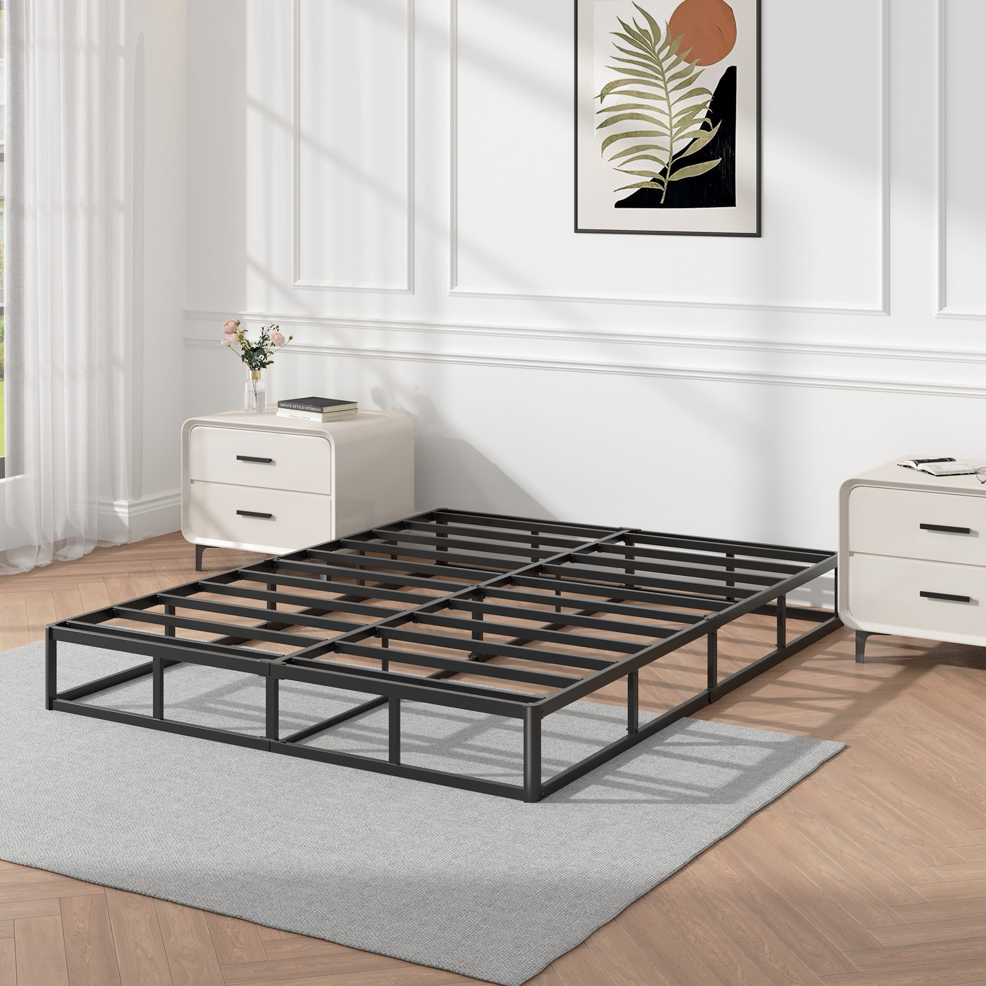 9 Inch High Profile King Box Spring Only with Fabric Cover Mattress ...