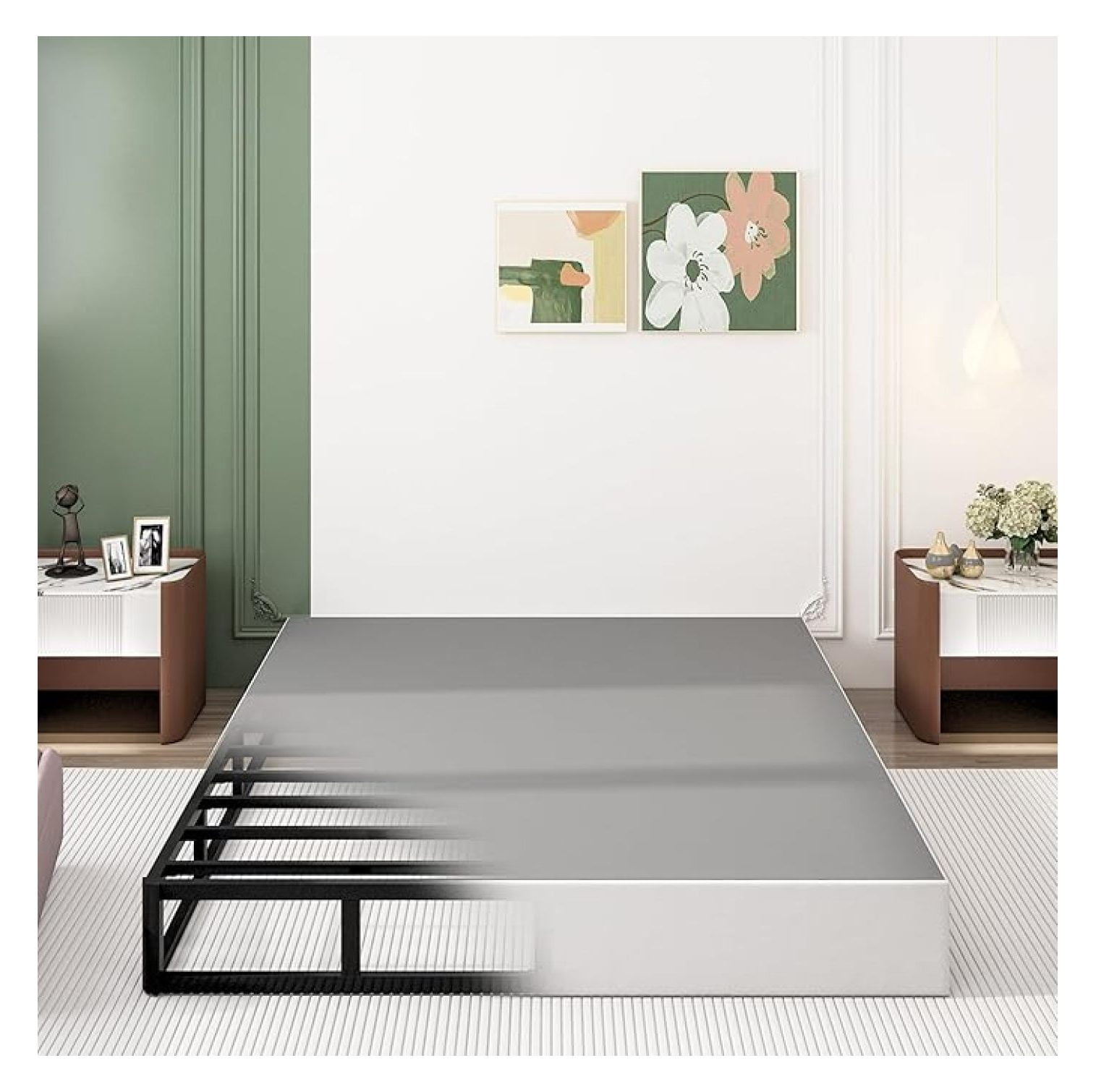 9 Inch King Size Box Spring, Heavy Duty Metal Mattress Foundation, 3000 ...