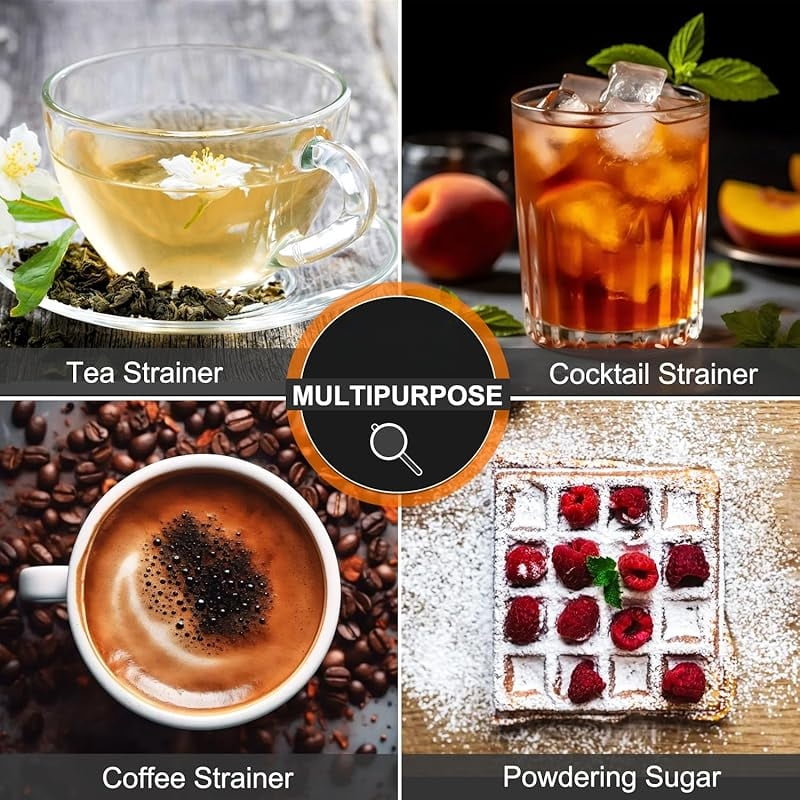 9 Inch Large Fine Mesh Strainer, Kitchen Metal Food Strainers with ...