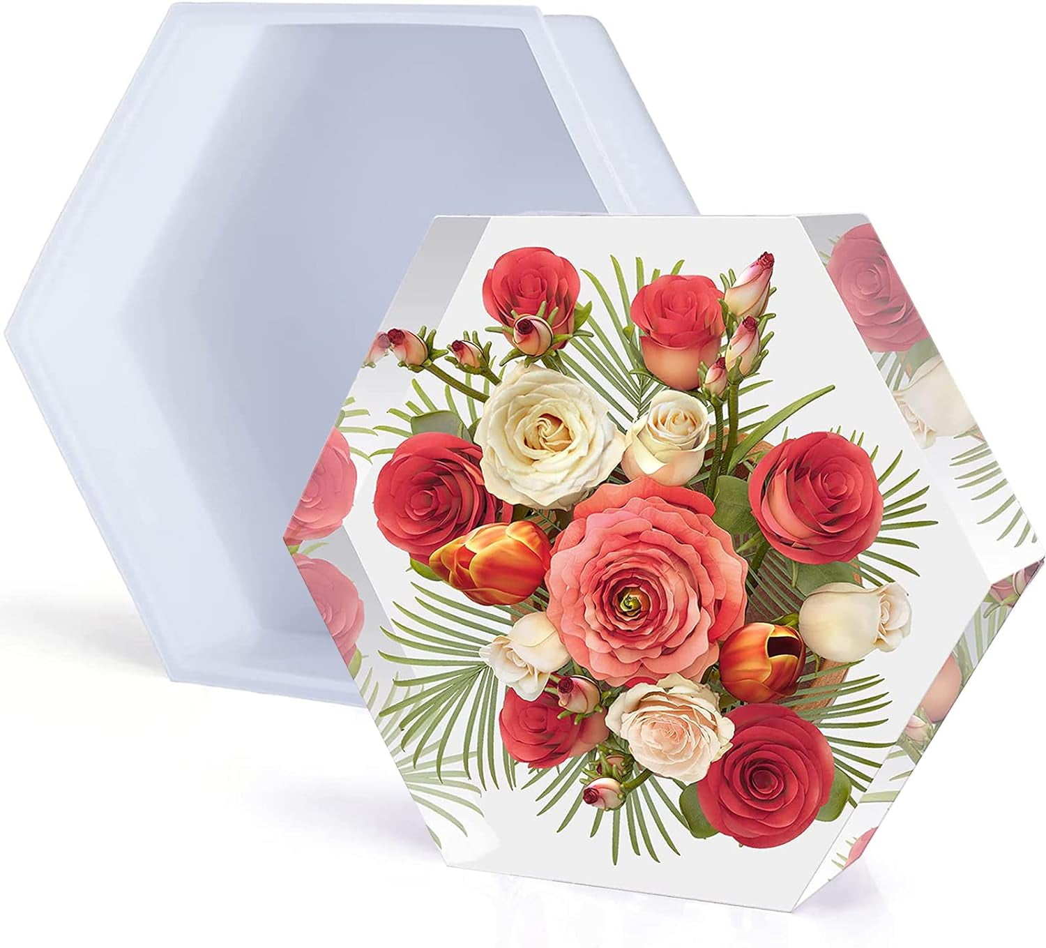 9 Inch Large Silicone Mold for Resin, Large Resin Mold, Hexagon/Heart ...