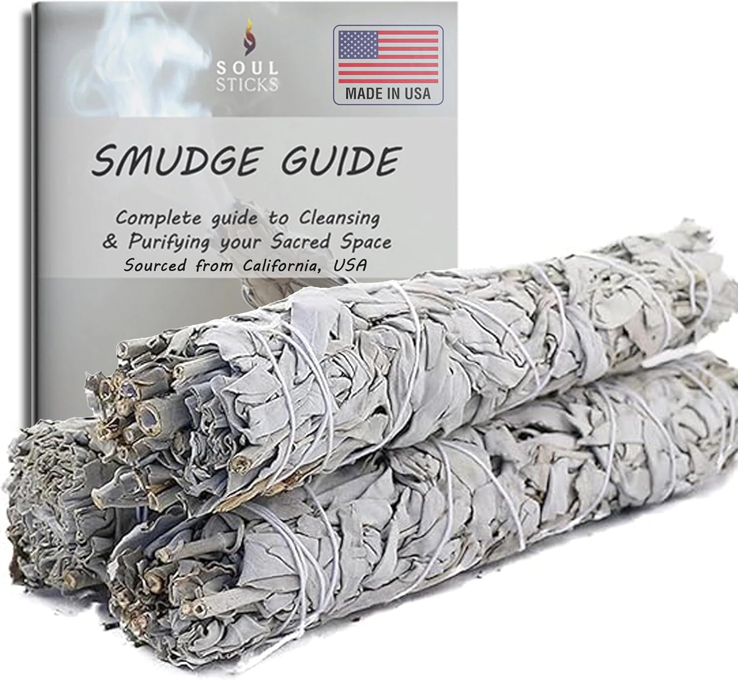 9 Inch Large White Sage Smudge Stick Bundle (3 Count) for Space ...