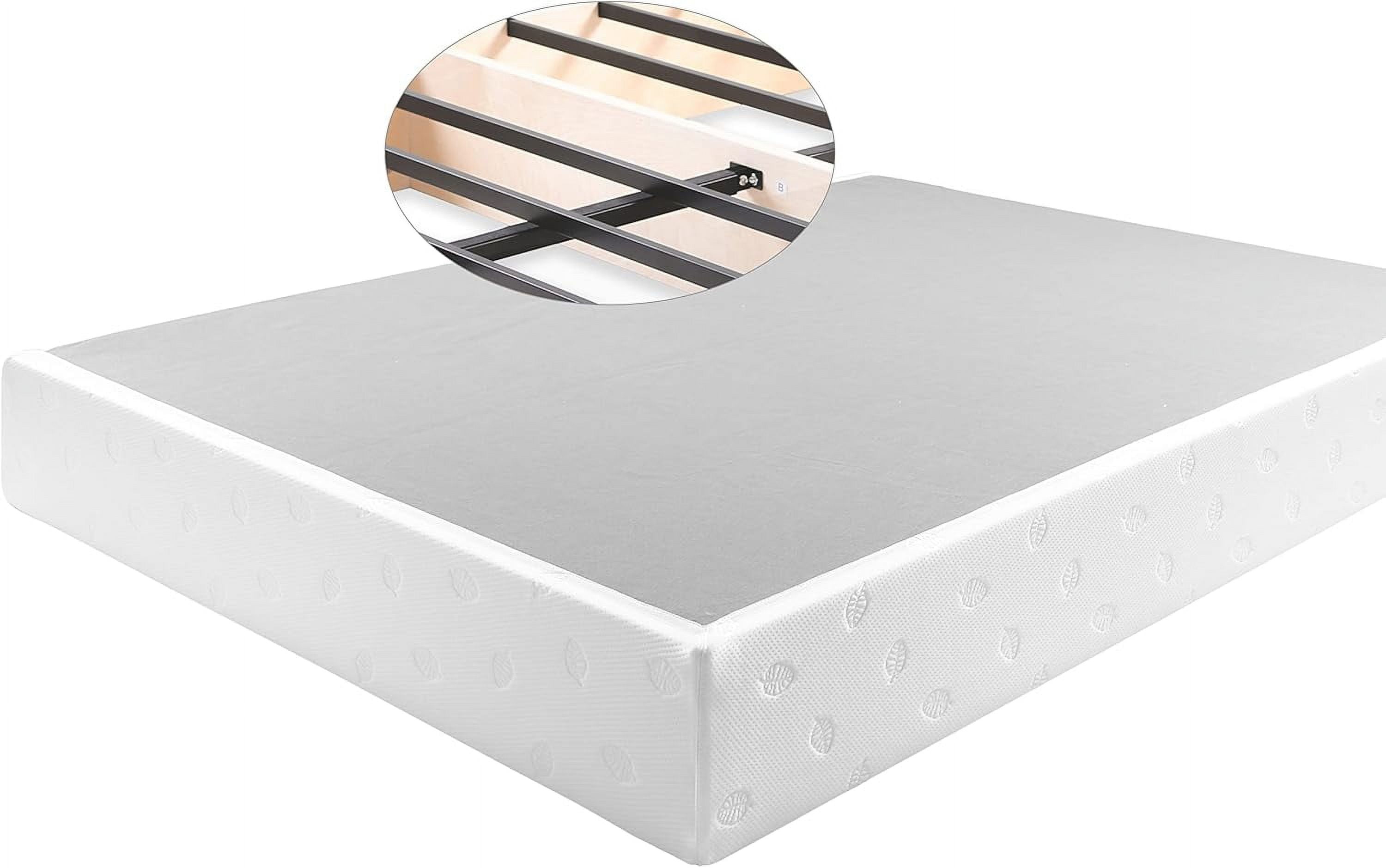 9 Inch Metal Box Spring Bed Base/Heavy Duty Steel with Fabric Cover ...