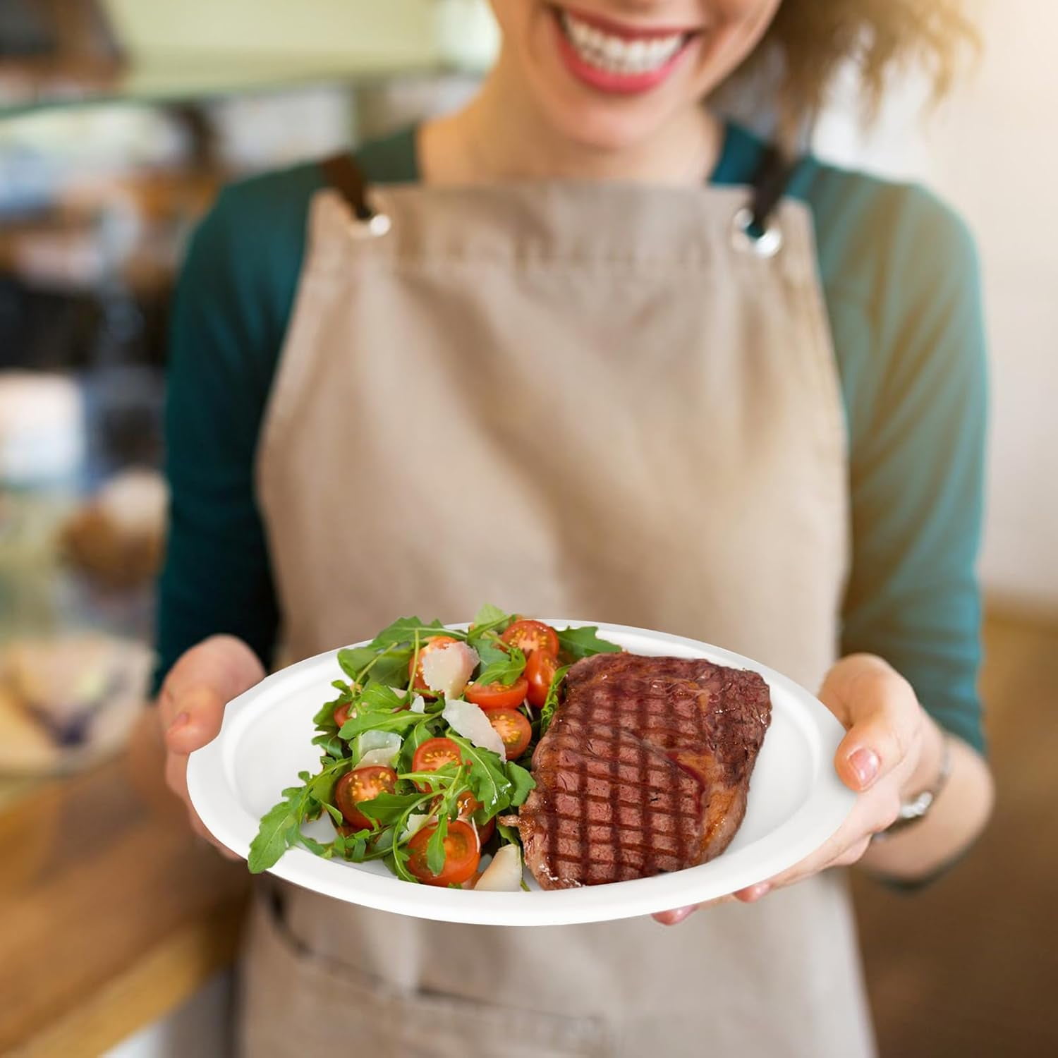 9 Inch Paper Plates - 500 Pack, Compostable, Heavy Duty, White ...