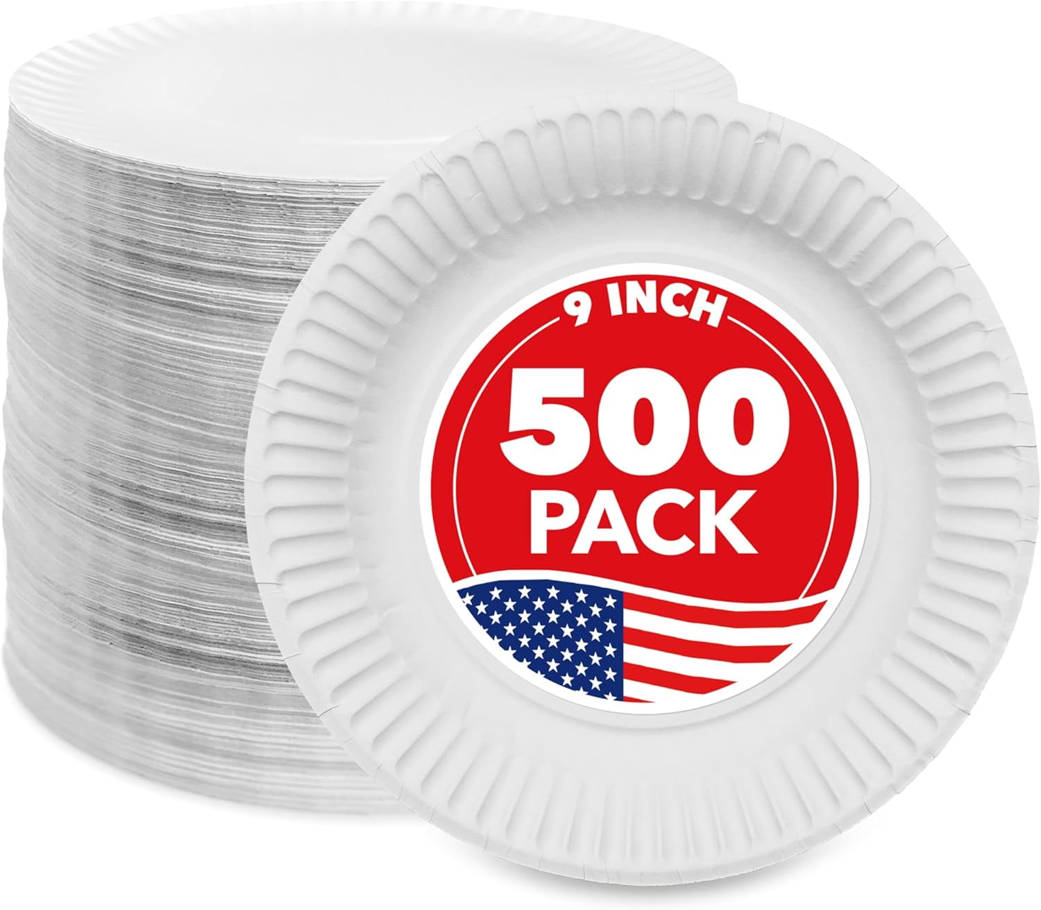9-Inch Paper Plates Uncoated, Everyday Disposable Plates 9" Paper Plate ...