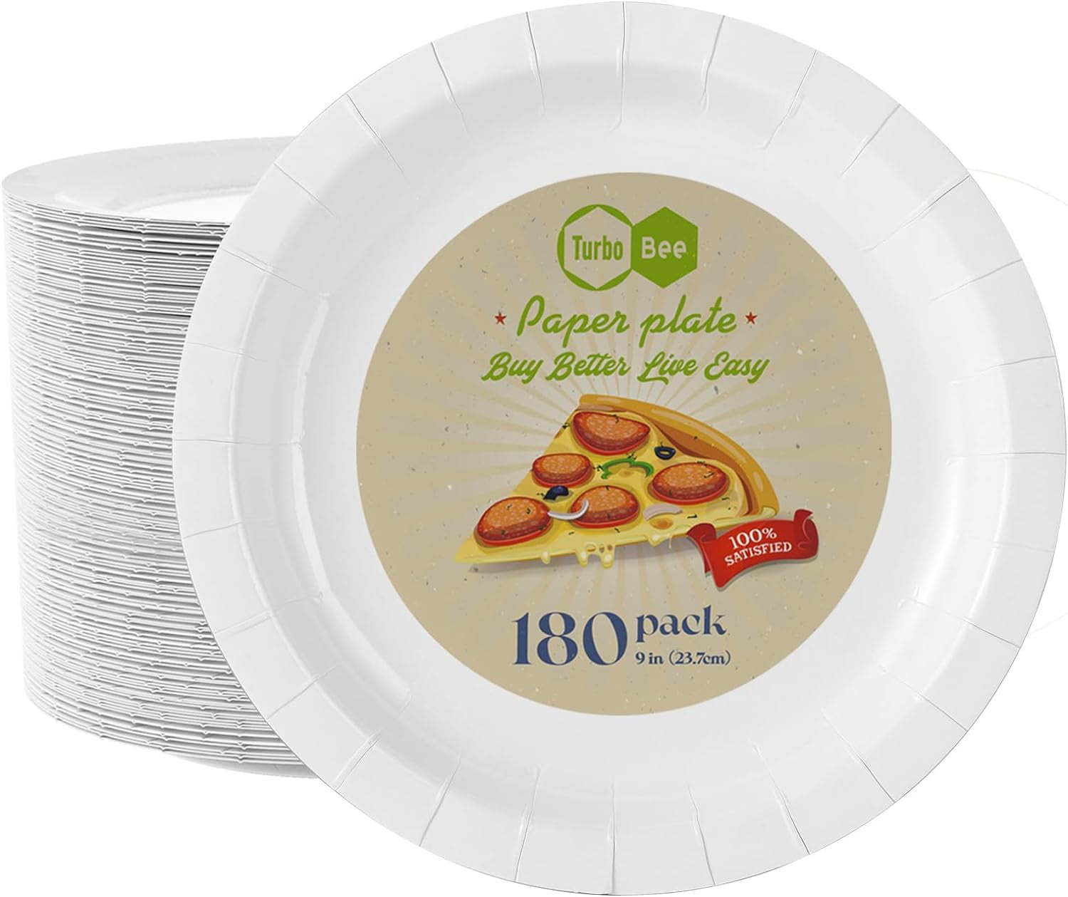 9 Inch Paper Plates,White Disposable Paper Plates Bulk,Round Soak Proof ...