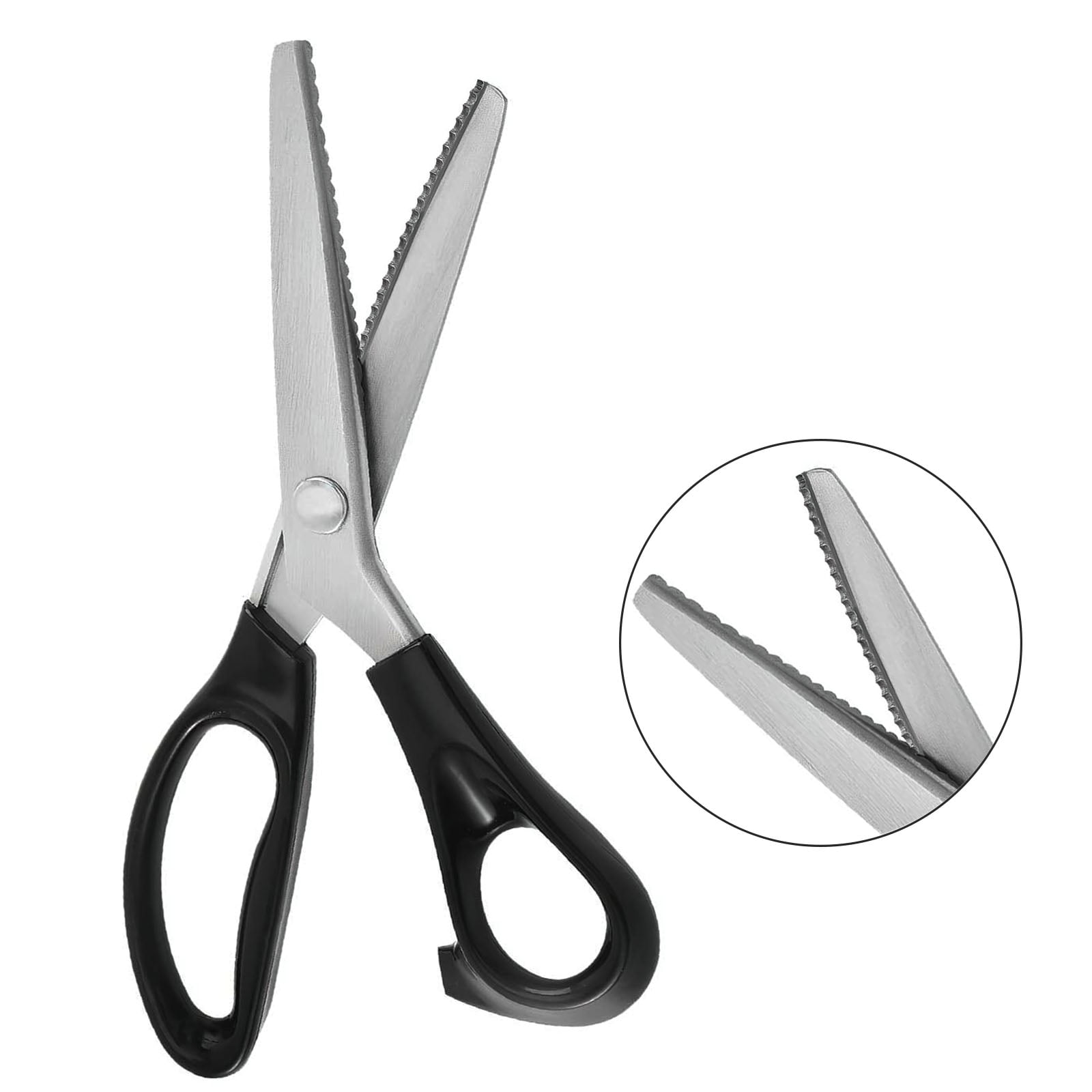 9 Inch Pinking Shears for Fabric, Scalloped Zig Zag Scissors, Ergonomic ...