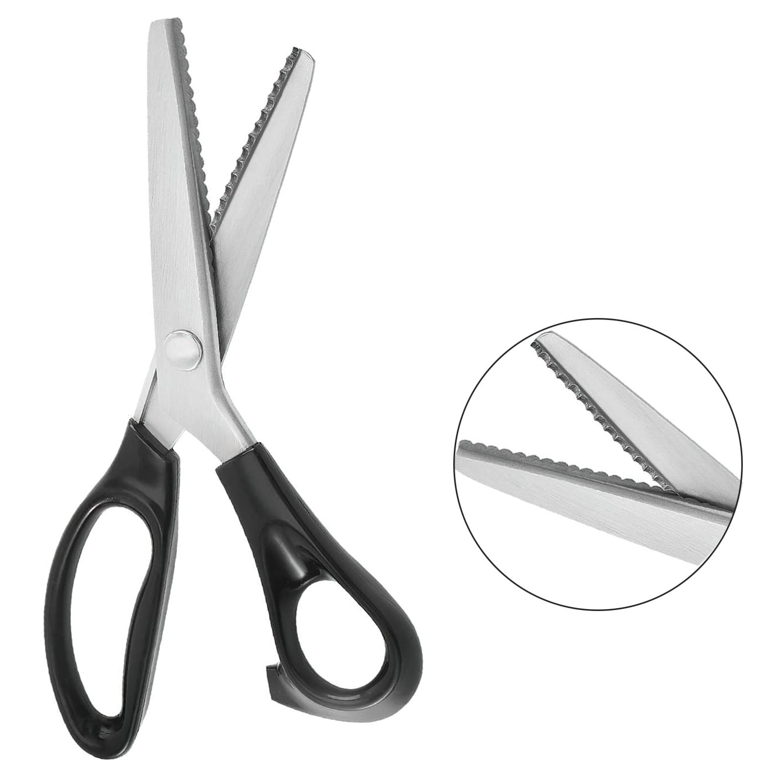 9 Inch Pinking Shears for Fabric, Scalloped Zig Zag Scissors, Ergonomic ...