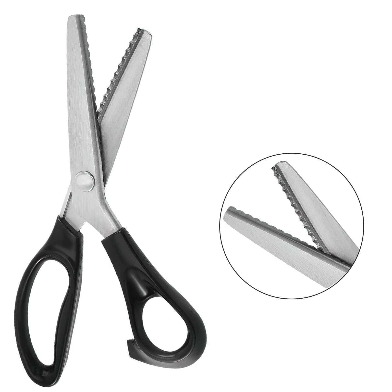 9 Inch Pinking Shears for Fabric, Scalloped Zig Zag Scissors, Ergonomic ...
