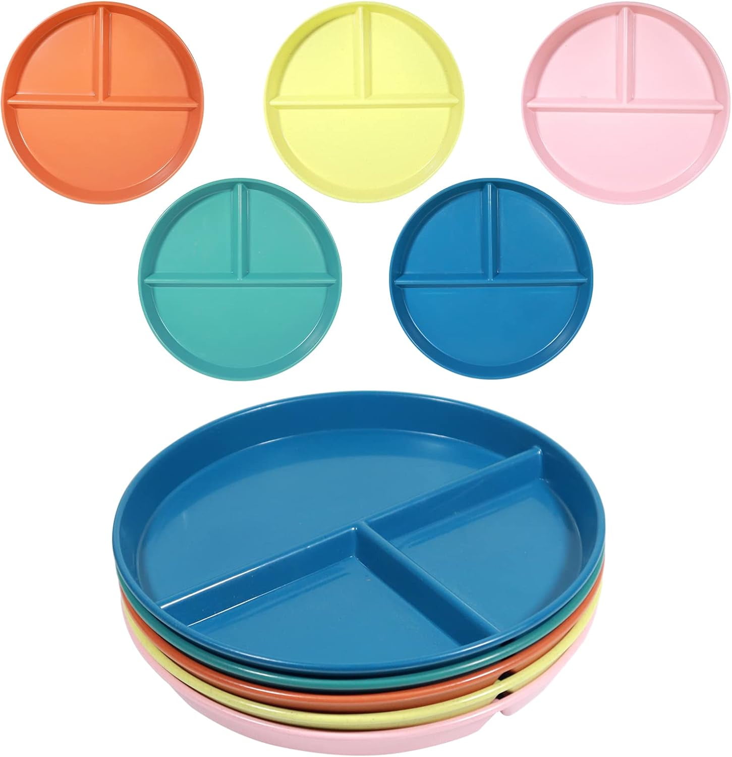 9-Inch Portion Control Plate For Adults/Nutritional Portion Plate, 5 ...