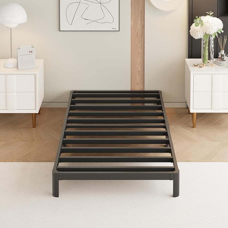 9 Inch Queen Bed Frame Rounded Corner Legs No Box Spring Needed, Heavy ...
