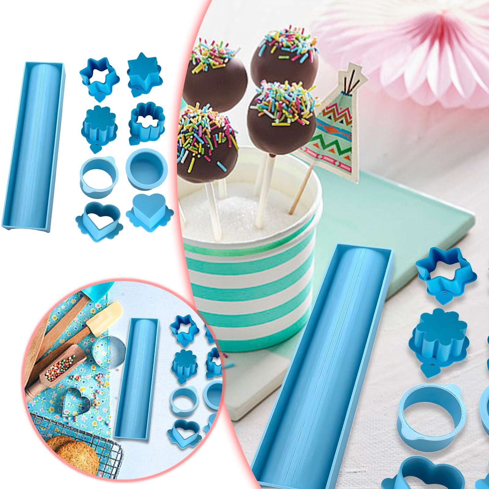 9 Inch Round Cake Set 9 Piece Cupcake Maker & Cutter Kit for Desserts ...