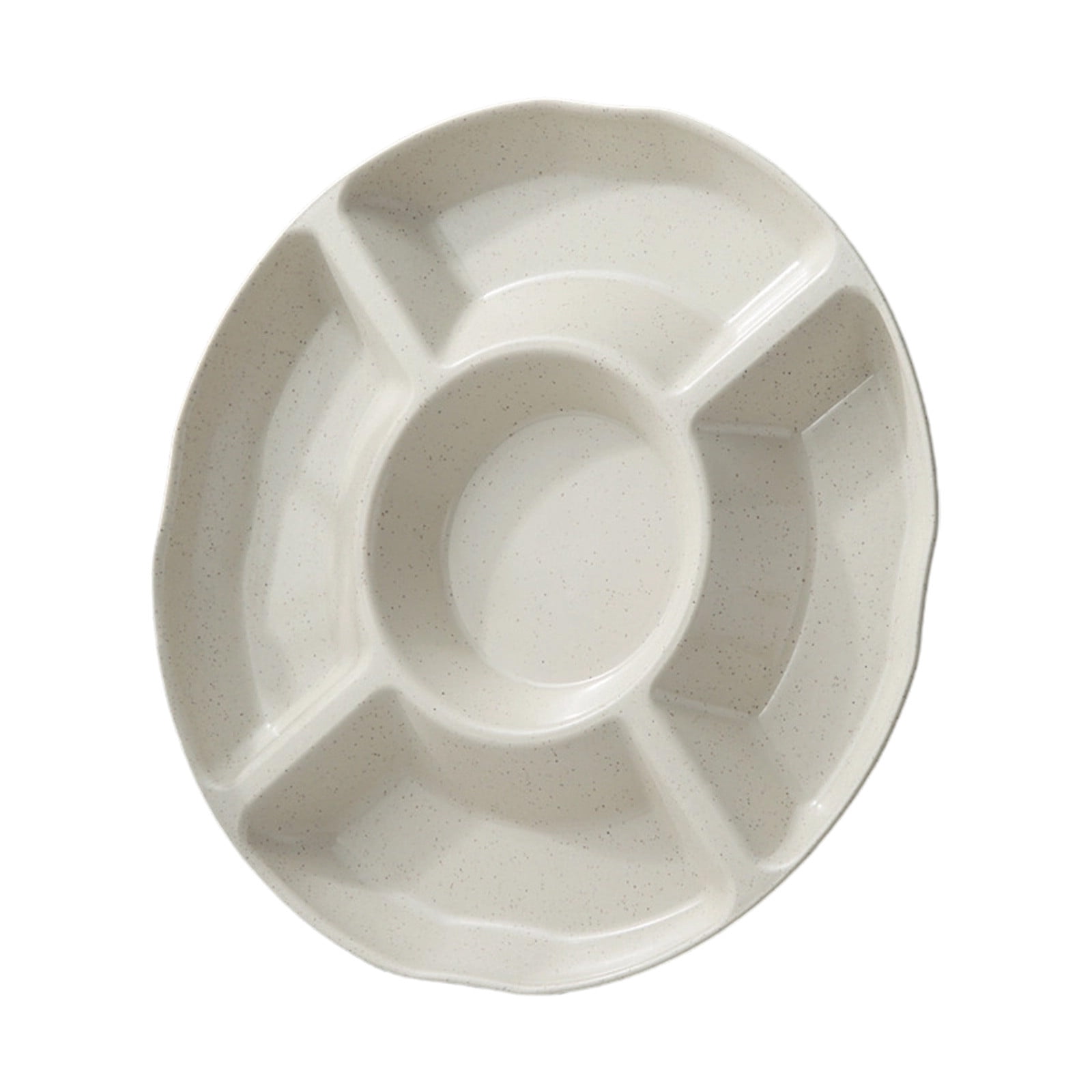 9-Inch Round Plastic Serving Trays,6 Sectional Snacks Serving Dish Food ...