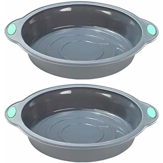 9 Inch Silicone Round Cake Pans, 2 Pack Nonstick Silicone Baking Pans ...