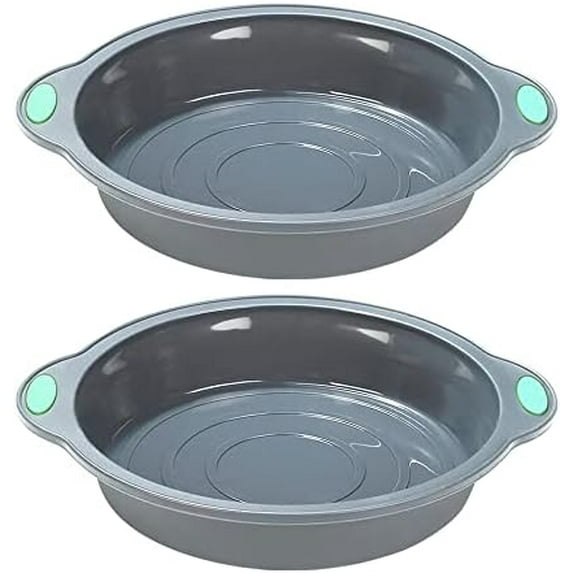9 Inch Silicone Round Cake Pans, 2 Pack Nonstick Silicone Baking Pans ...