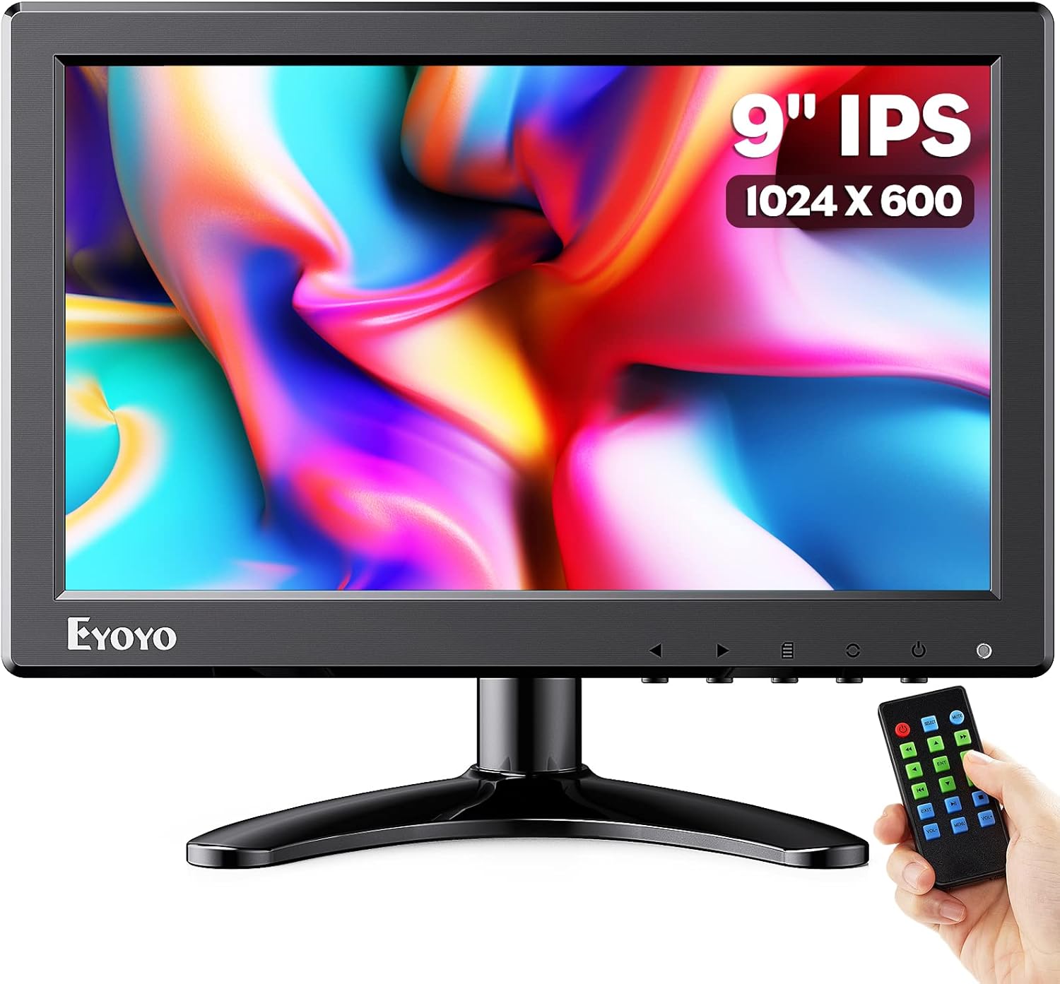 9 Inch Small Monitor, 1024x600 16:9 IPS HDMI Monitor Support HDMI/VGA ...