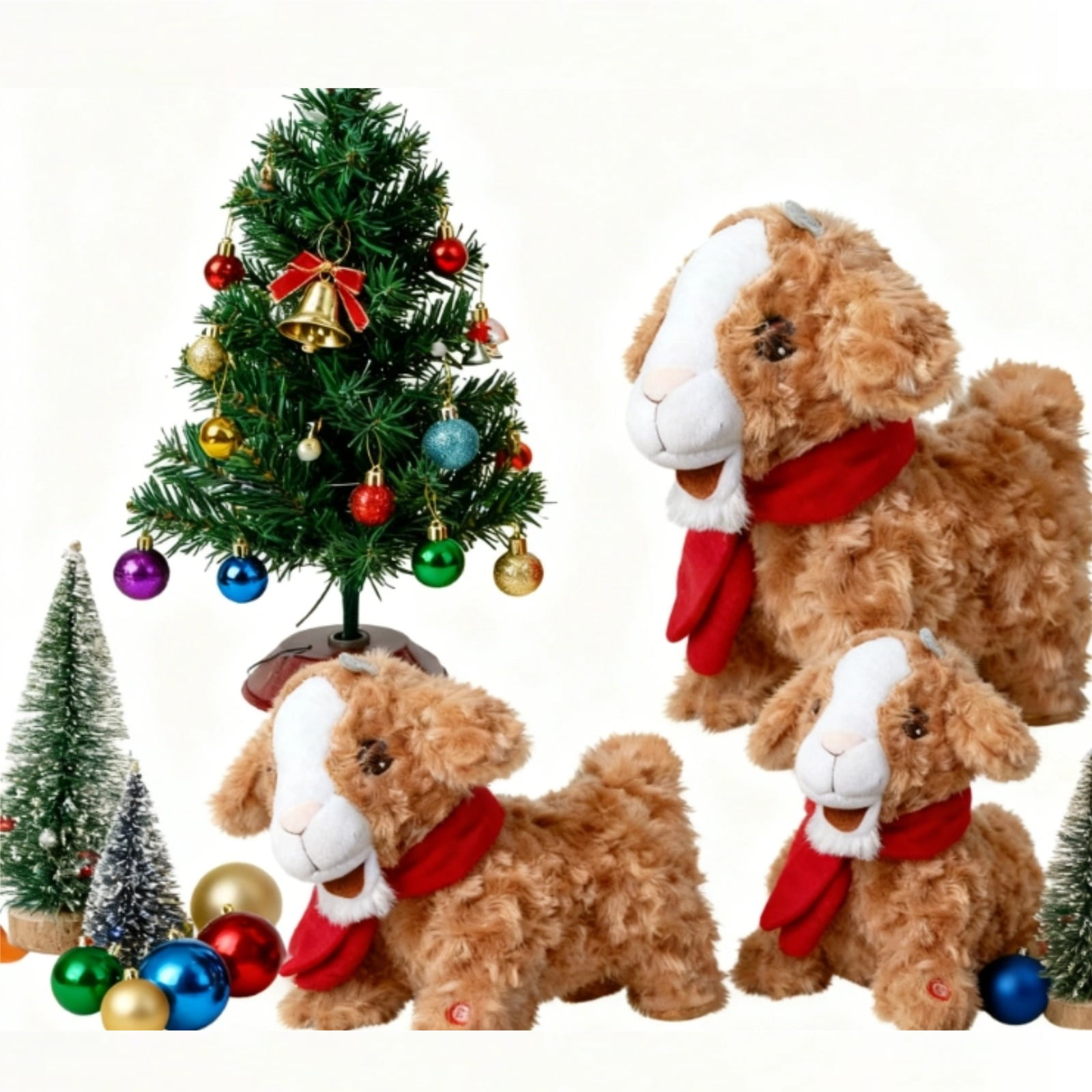 9 Inch Soft Fluffy Screaming Goat Plush,Animated Goat Stuffed Animal ...