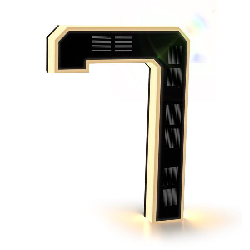 9 Inch Solar Lighted House Numbers for Outside, Light Up Waterproof LED ...