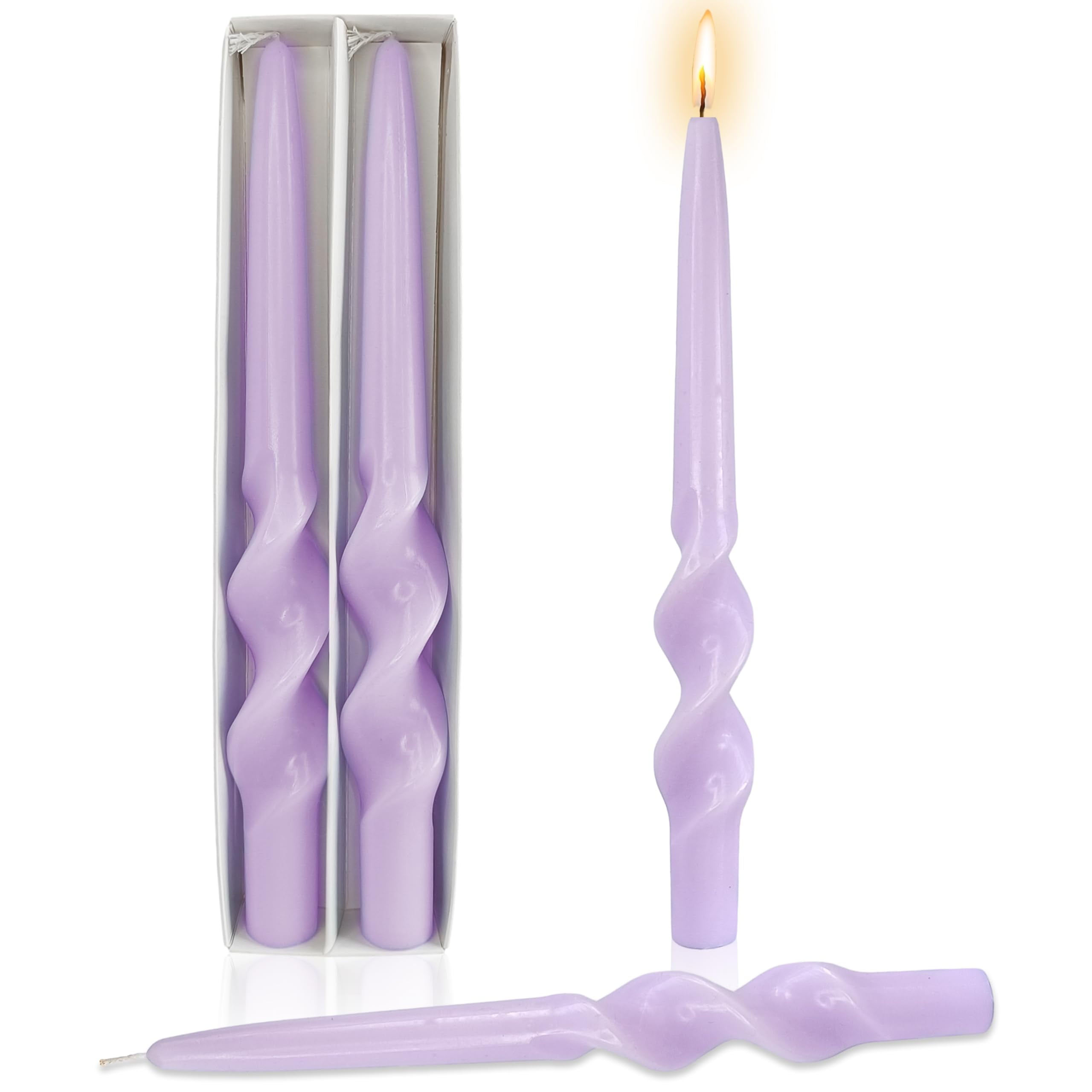 9 Inch Spiral Taper Candles Candlesticks Handmade Unscented Set of 2 ...