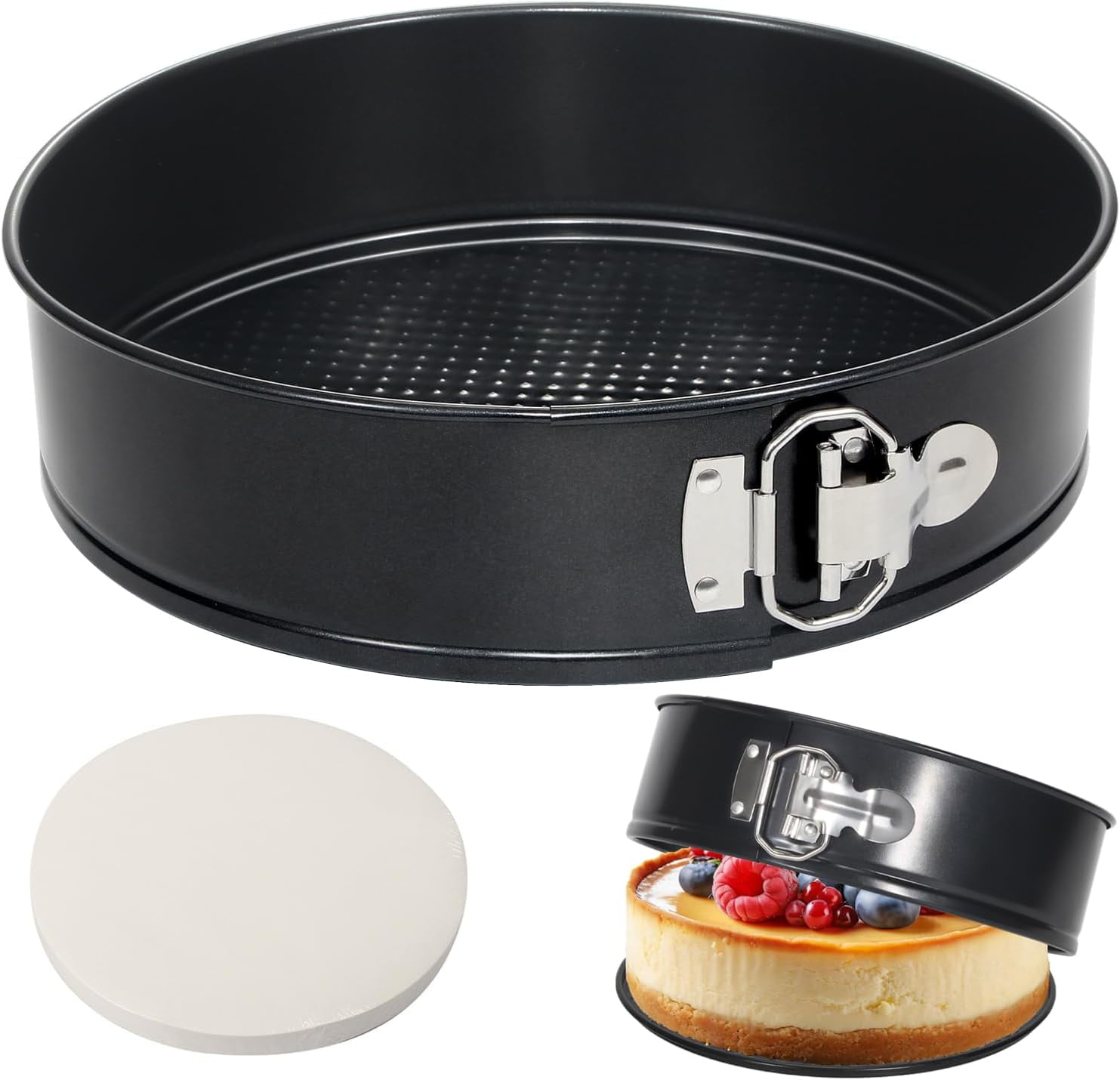 9 Inch Springform Pan Tin with 50pcs Parchment Paper Cheesecakes Baking ...