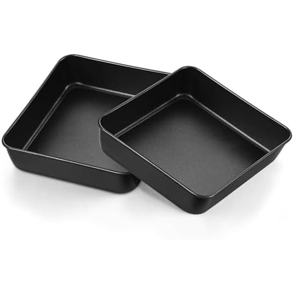 9 Inch Square Cake Pan Set of 2, Nonstick 9x9 Baking Pan with Stainless ...
