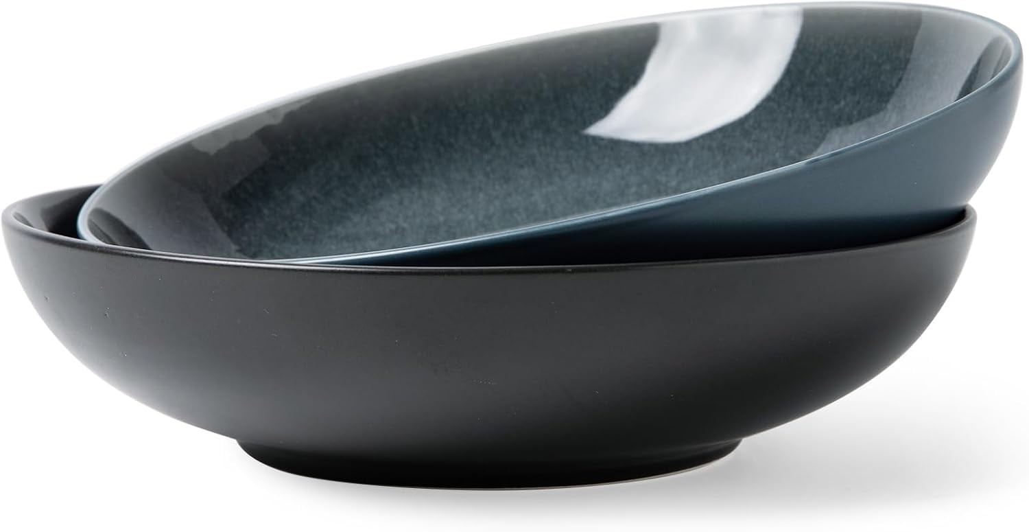 9 Inch Stoneware 38 OZ Cereal Bowls Set of 2，Ceramic Bowls for soup ...
