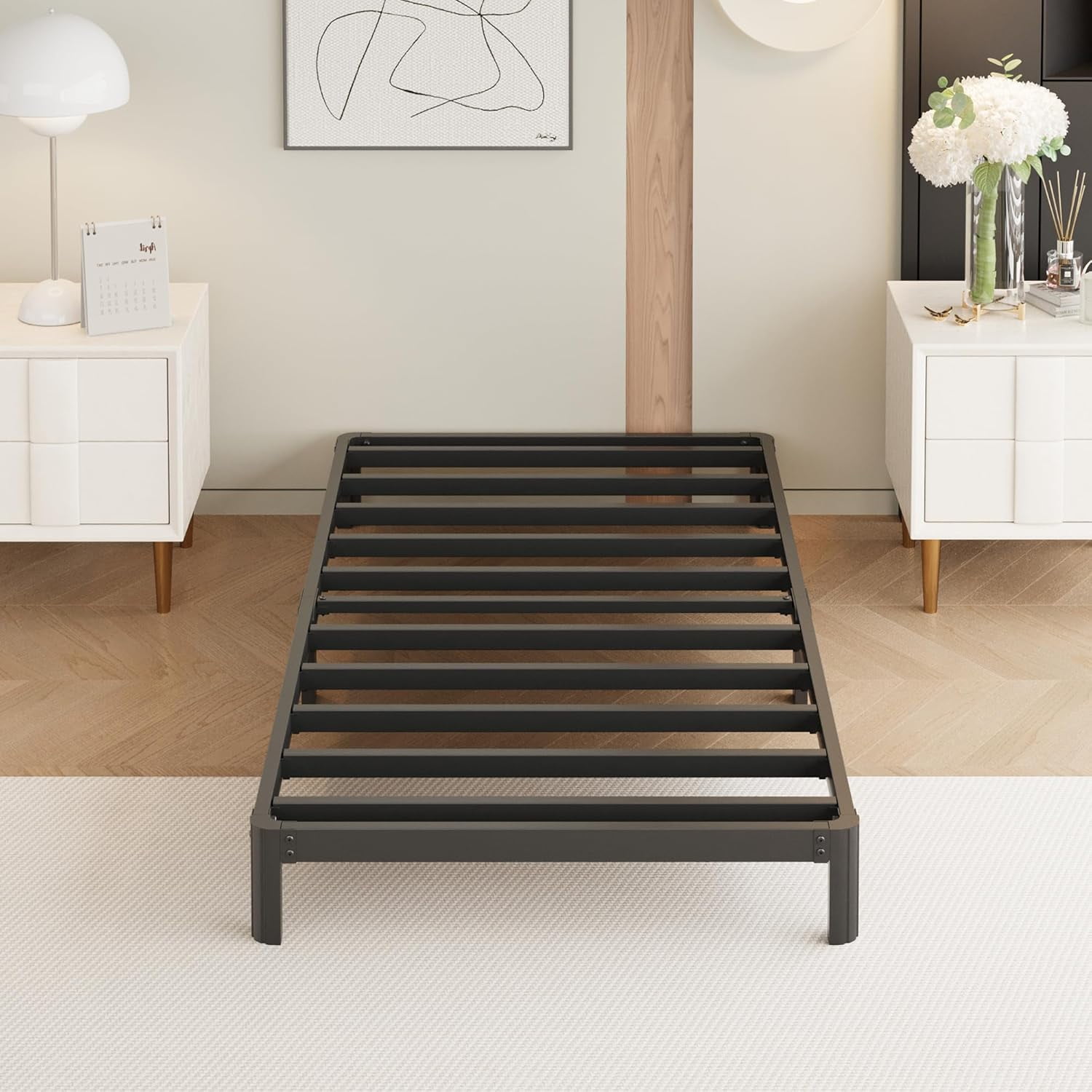 9 Inch Twin XL Bed Frames with Rounded Corner Legs, Heavy Duty XL Twin ...