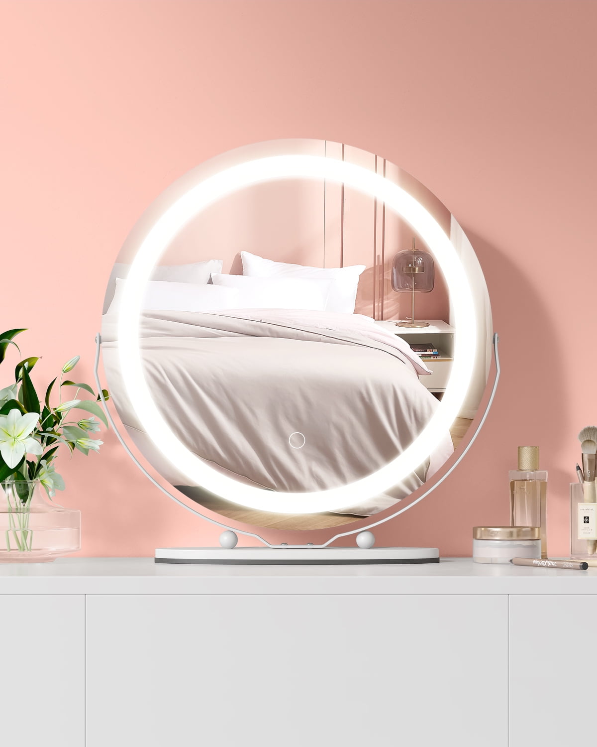 9 Inch Vanity Mirror with LED Lights, HD Makeup Mirror with Touch ...