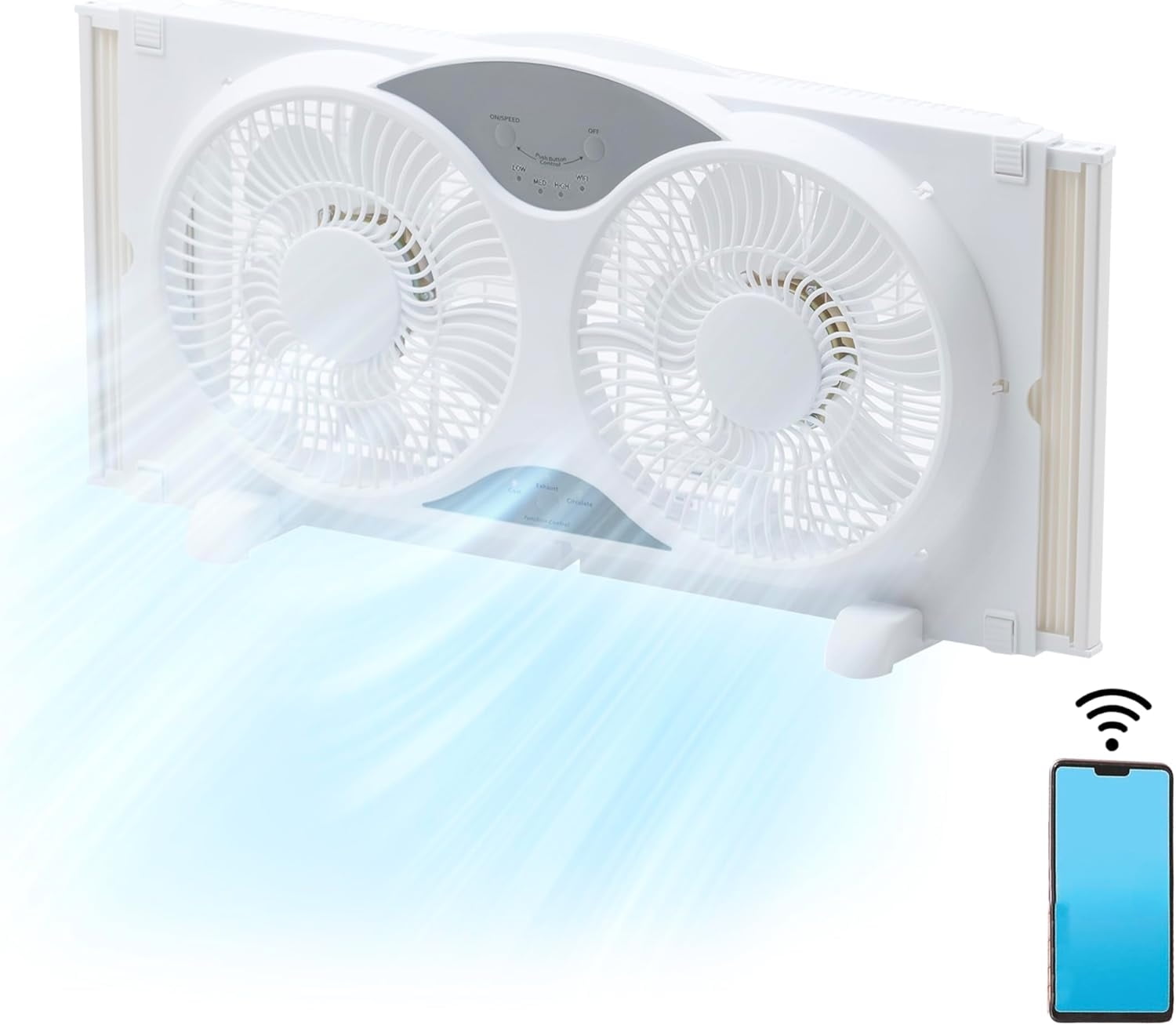 9 Inch Window Fan for Bedroom - 3 Speed Dual Fans with Remote Control ...