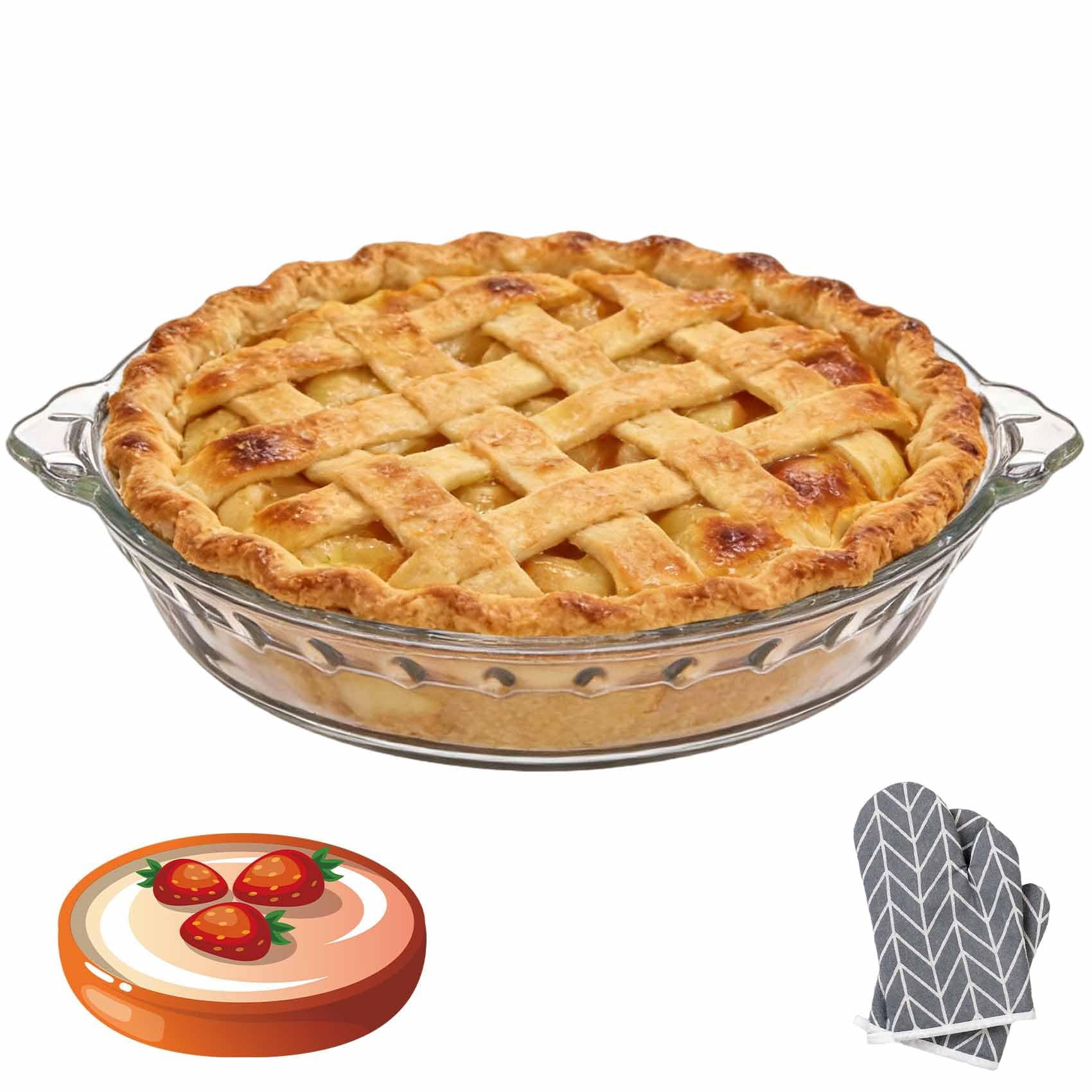 9 Inches Mini Glass Pie Pan, 9 Pie Plate for Baking, Glass Pie Dish ...